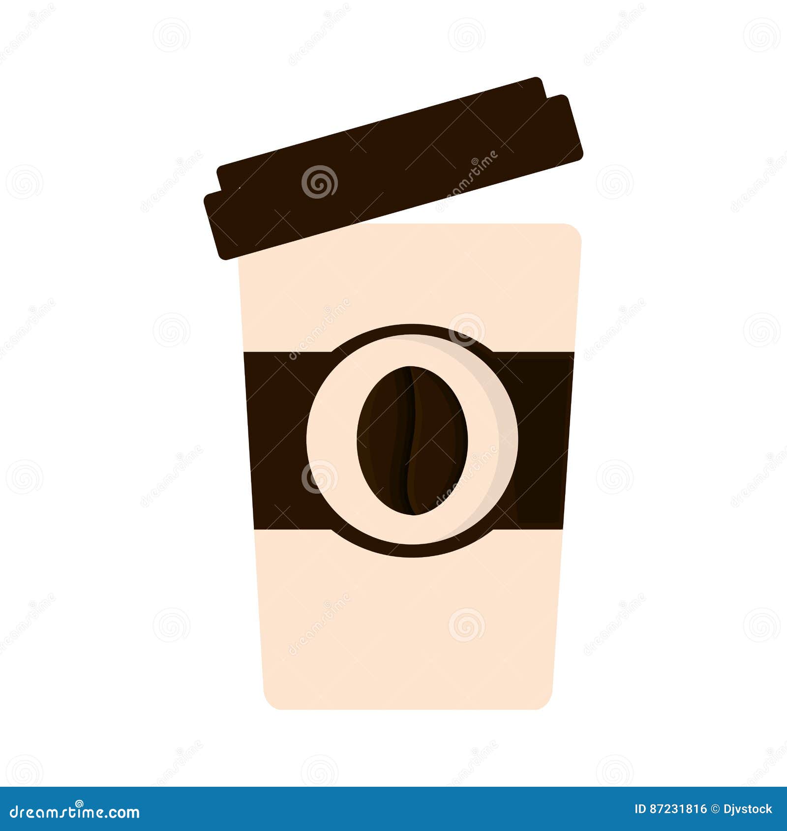 Paper cup coffee open cap stock illustration. Illustration of cafe ...