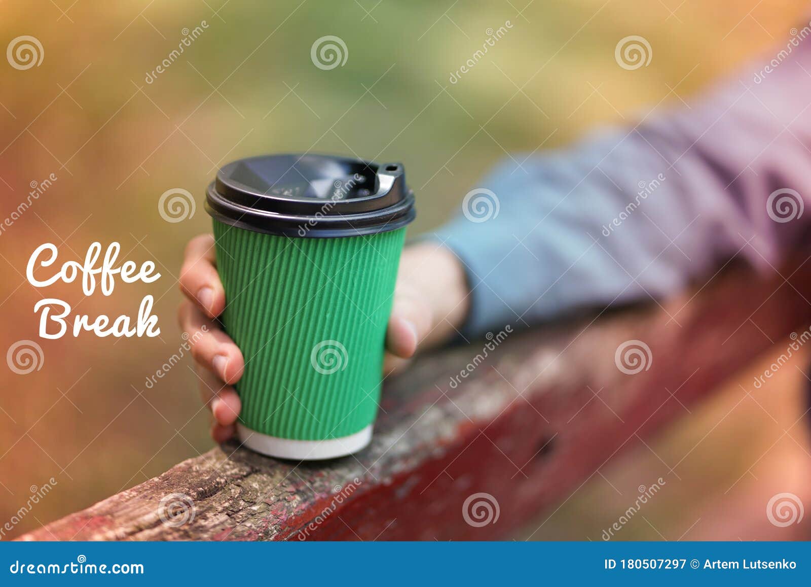 Paper Cup of Coffee Outdoors, Coffee Break Banner Stock Image - Image ...