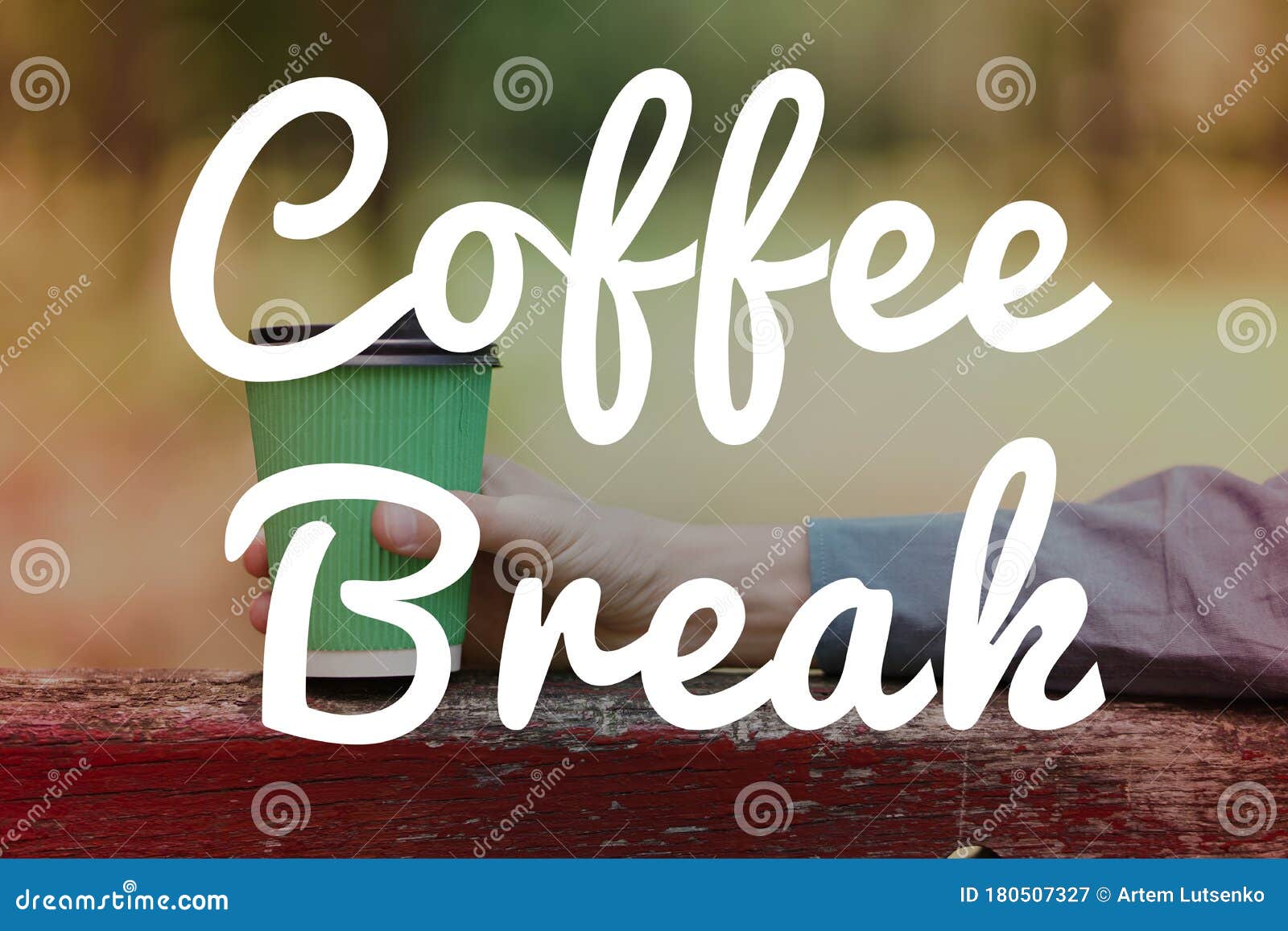 Paper Cup of Coffee Outdoors, Coffee Break Banner Stock Image - Image ...