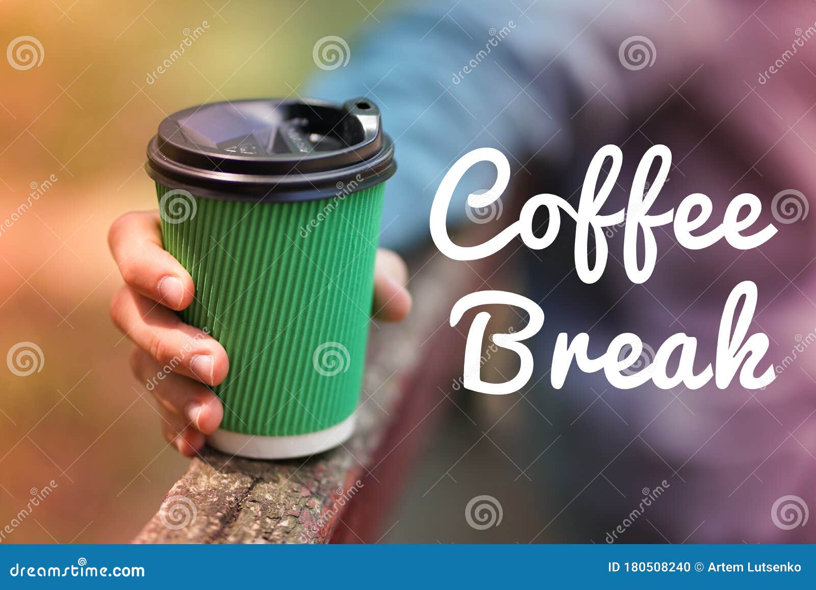 Paper Cup of Coffee Outdoors, Coffee Break Banner Stock Photo - Image ...