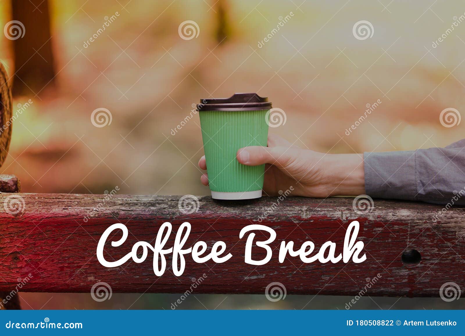 Paper Cup of Coffee Outdoors, Coffee Break Banner Stock Photo - Image ...