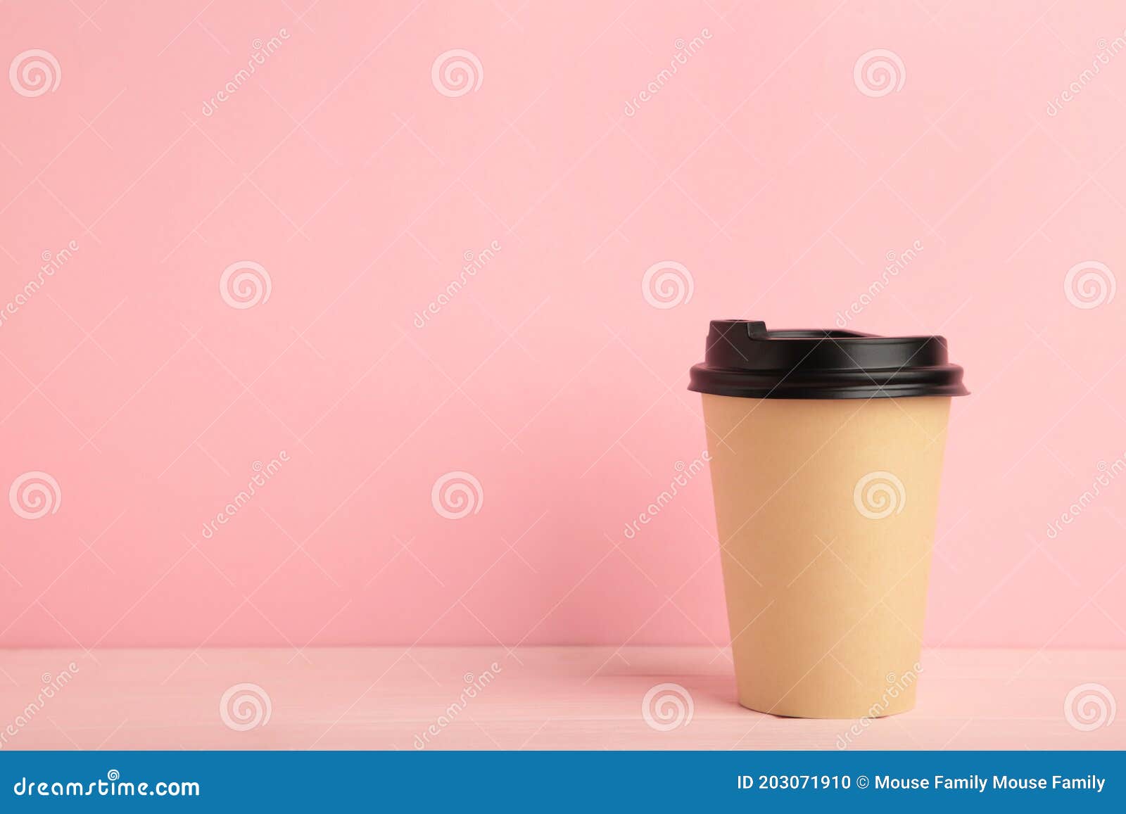 Paper Cup of Coffee on Pink Background Stock Photo - Image of beverage ...
