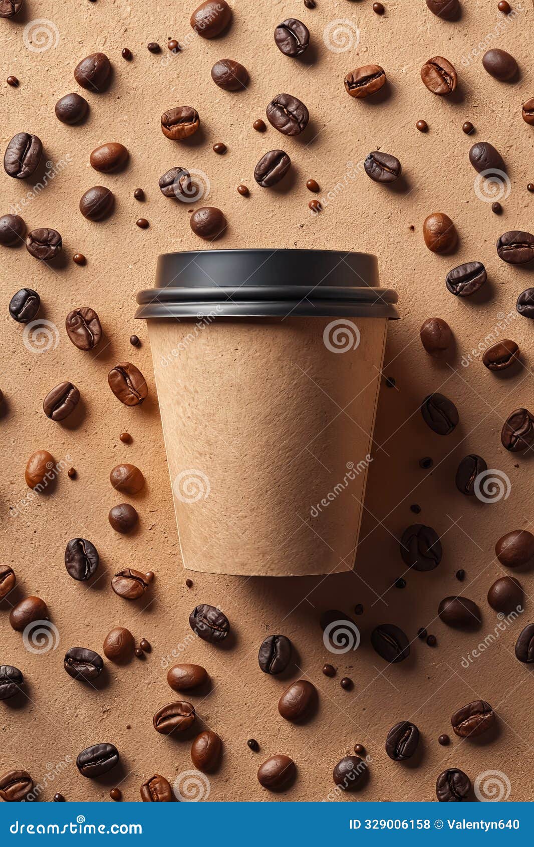 A Paper Cup of Coffee Surrounded by Coffee Beans. Generative AI Stock ...