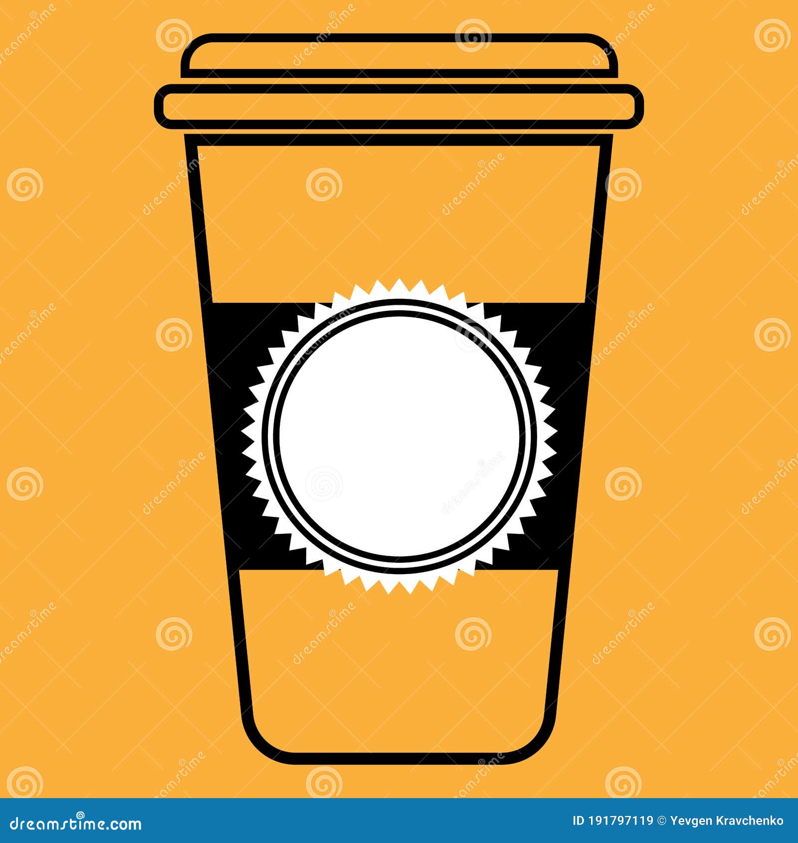 Paper Cup of Coffee. Vector of a Plastic Cup of Coffee with the Emblem ...