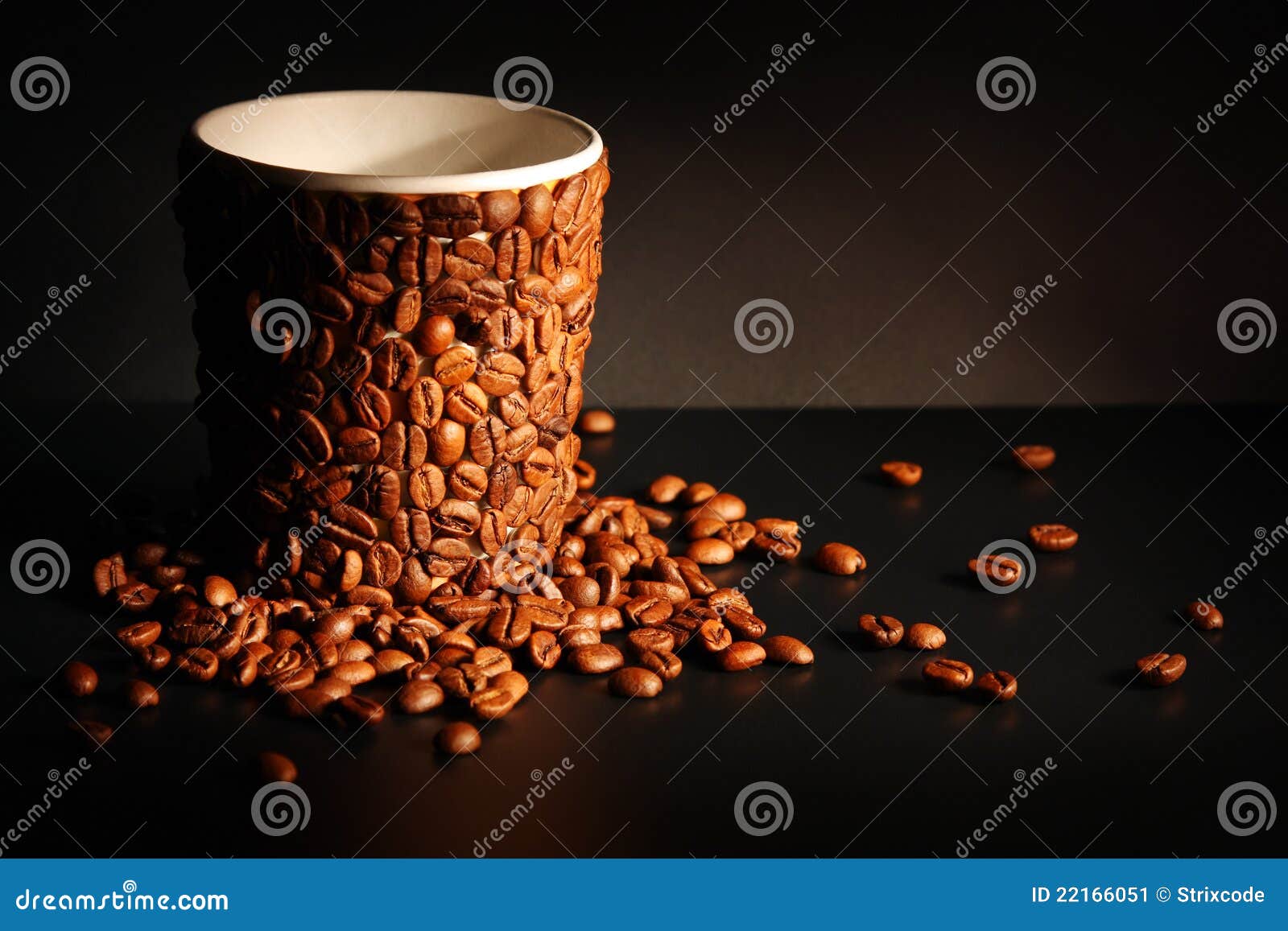 Paper Cup Covered with Coffee Beans Stock Image - Image of roasted ...