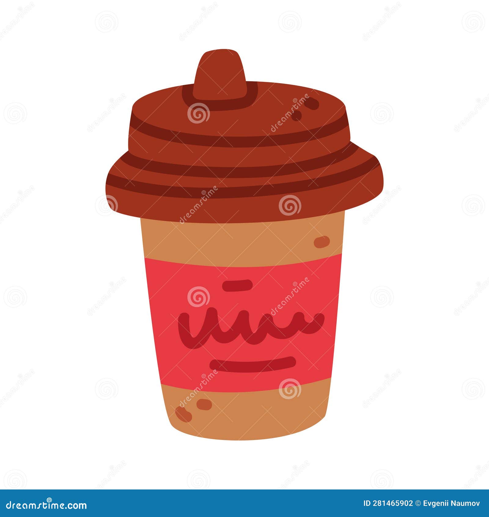 Paper Cup With Hot Coffee Autumn Drink Vector Illustration Stock Vector