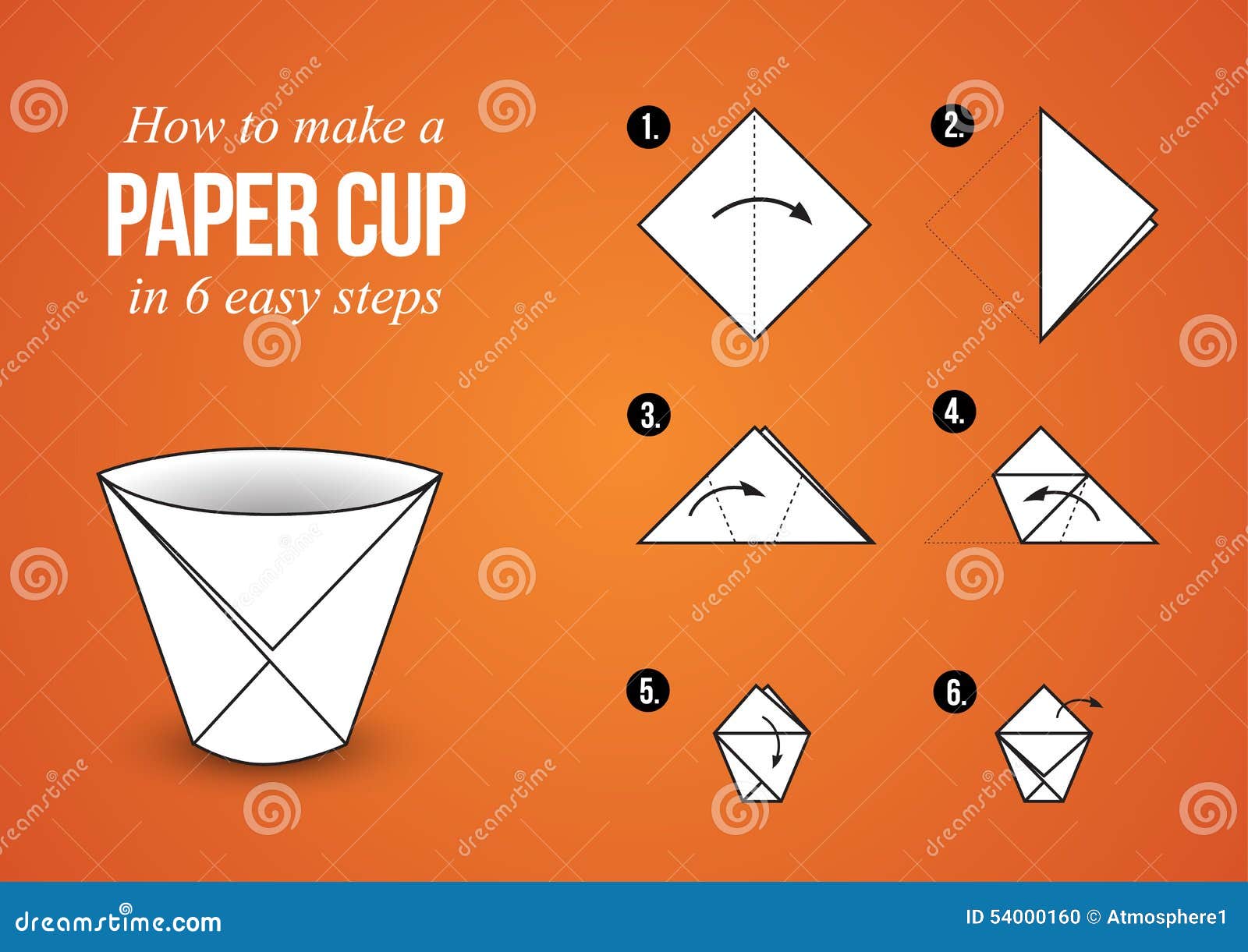 Paper Cup Instructions Origami Make Your Own Cup Stock Vector Illustration Of Icon Object