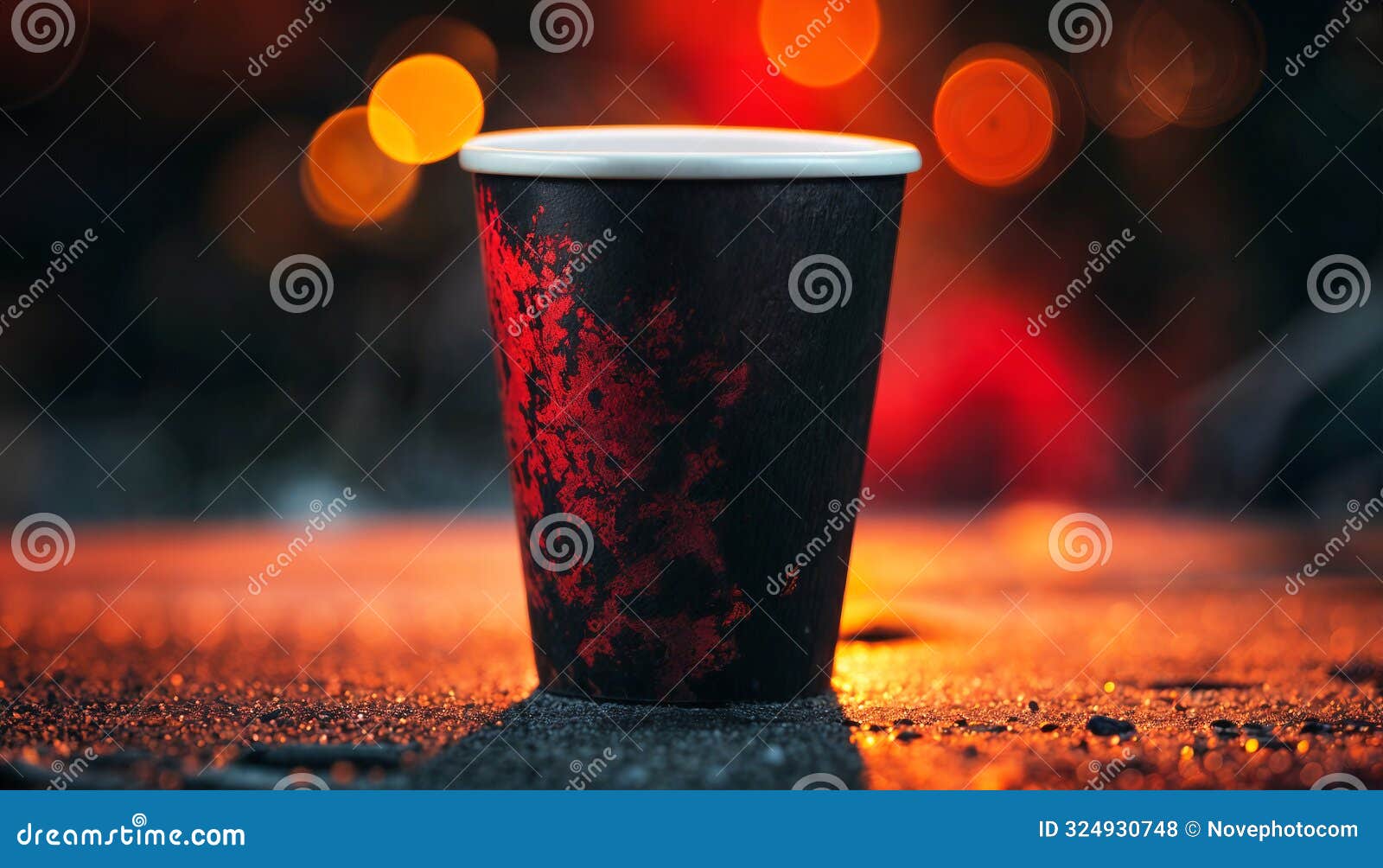 Paper Cup. Red Paper Cup with Black Spots Stock Illustration ...