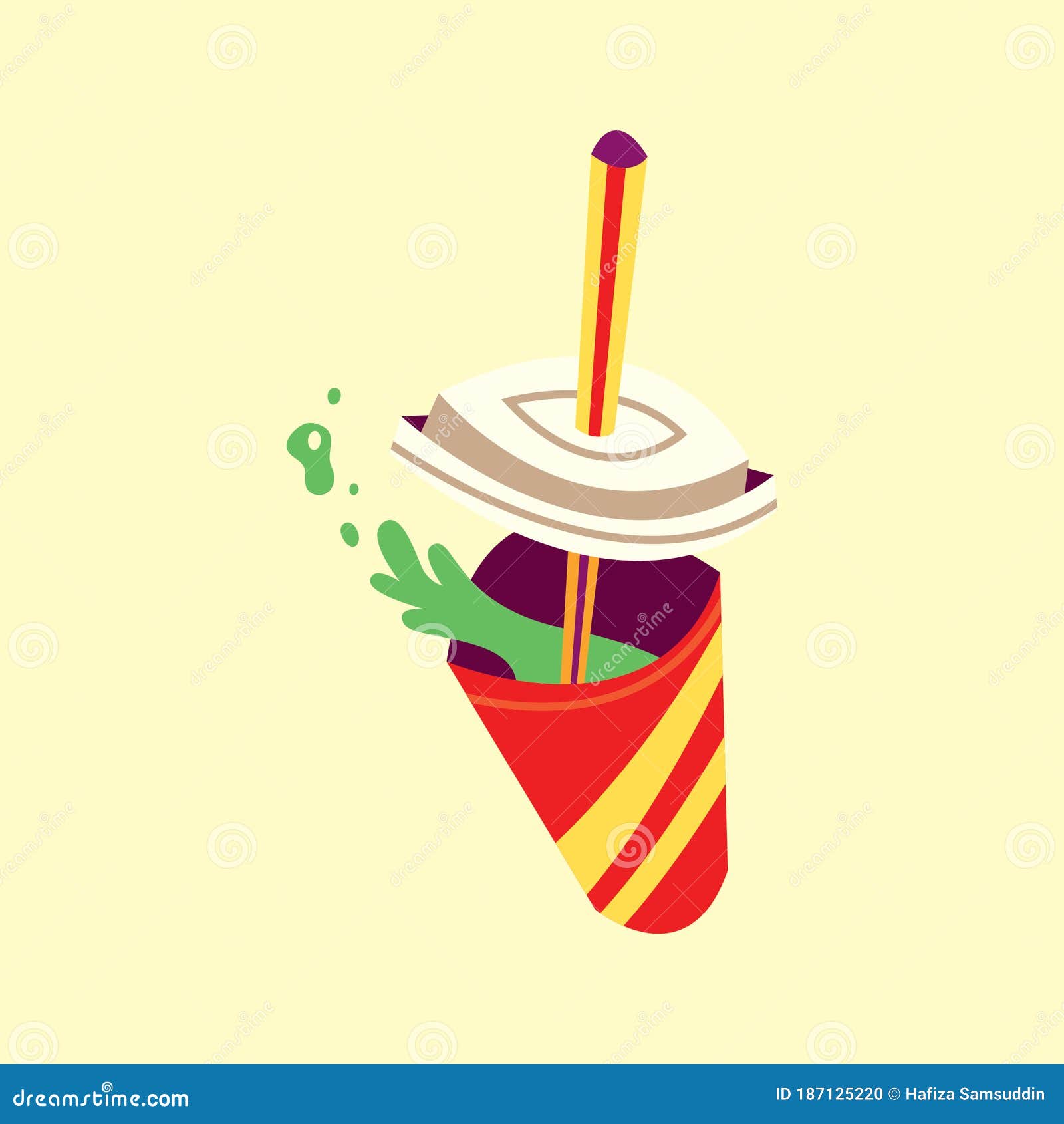 Paper Cup with Soft Drink. Vector Illustration Decorative Design Stock ...