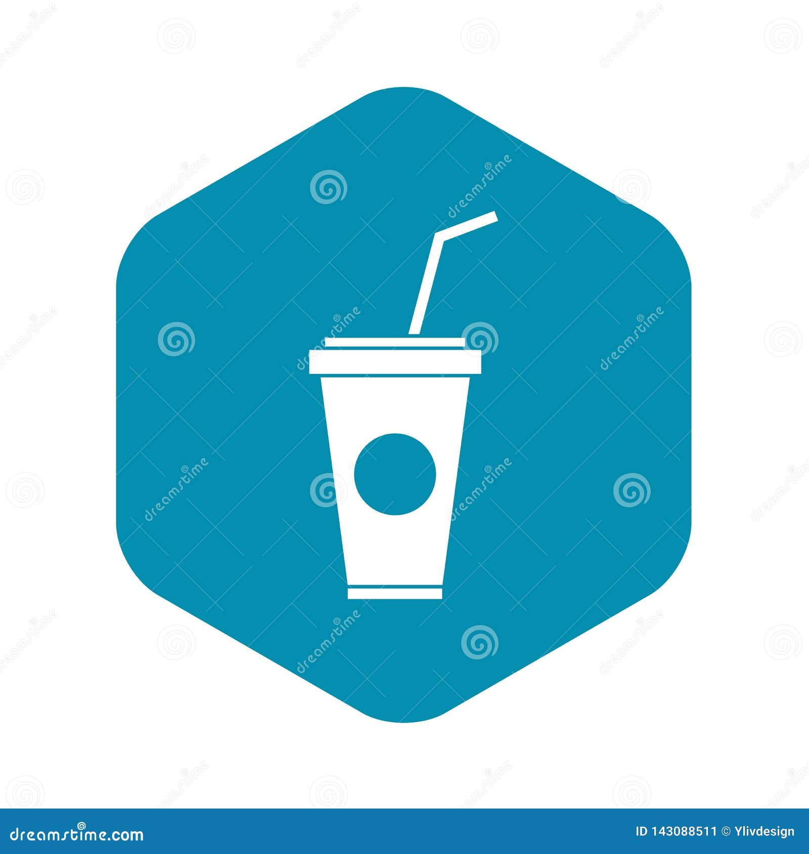 Paper Cup with Straw Icon, Simple Style Stock Vector - Illustration of ...