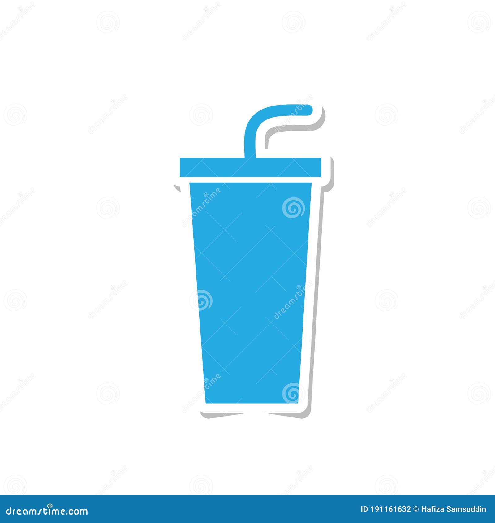 Paper Cup with Straw Sticker. Vector Illustration Decorative Design ...