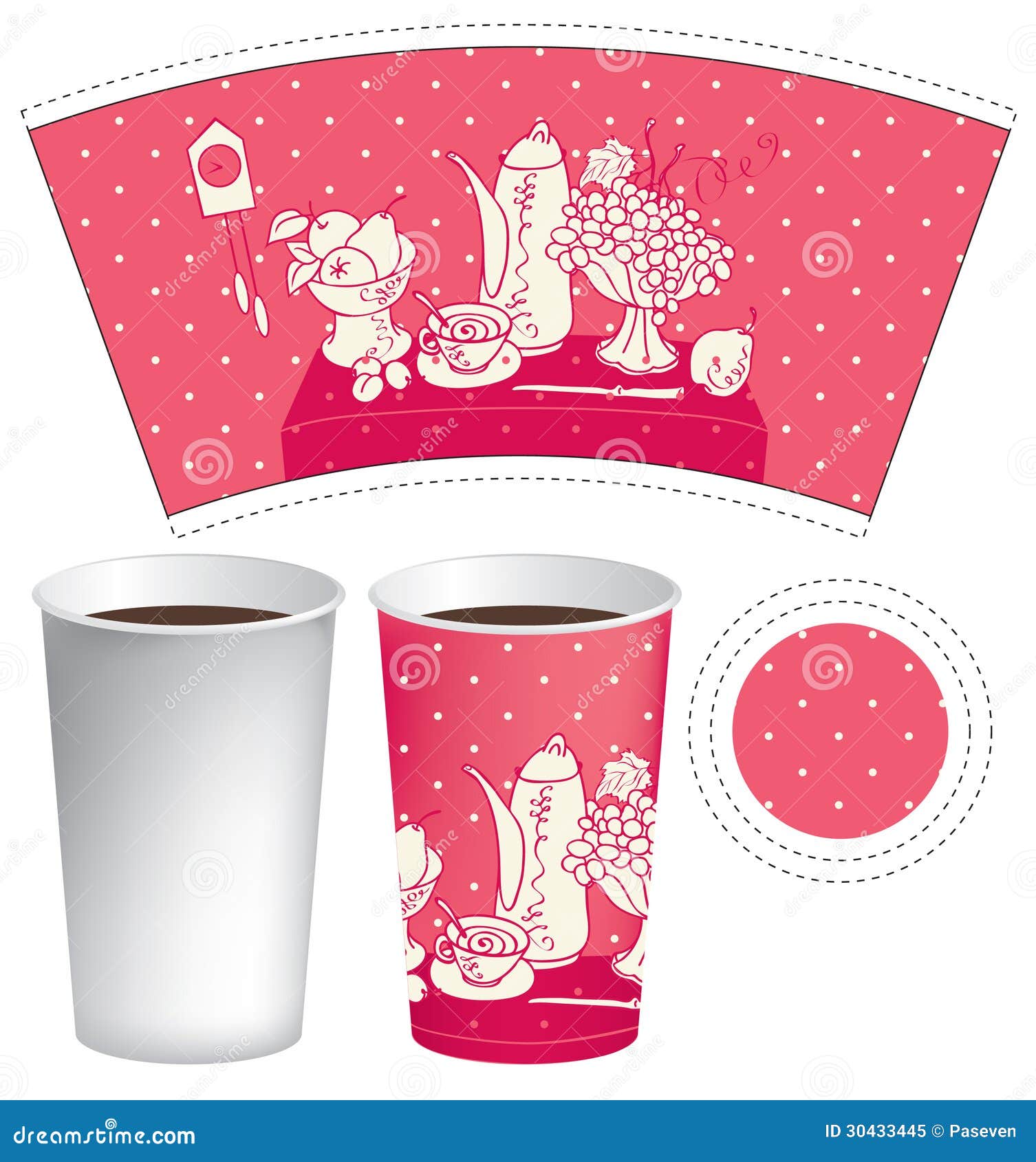 Paper cup of tea stock illustration. Illustration of drawing - 30433445