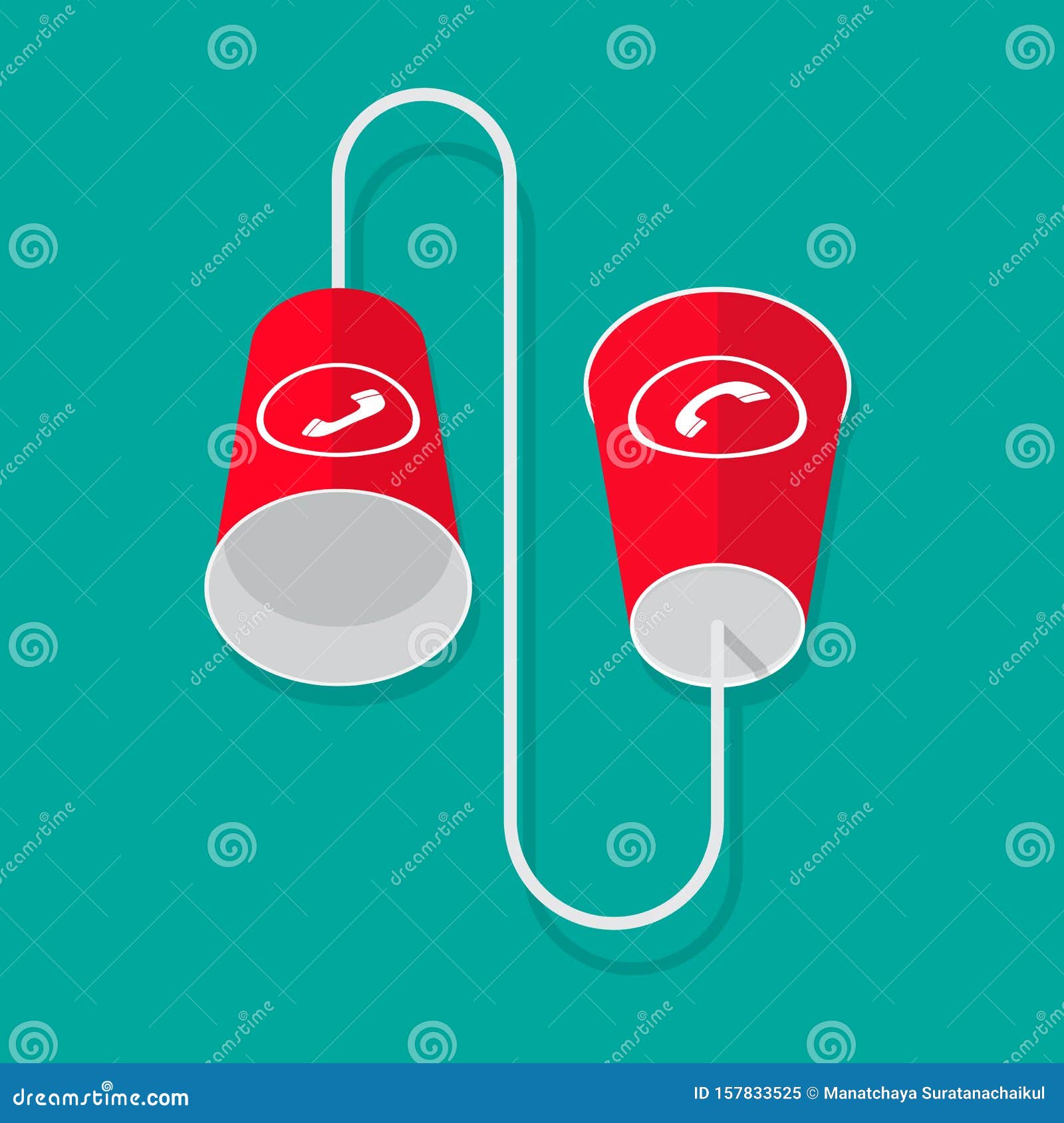 Paper cups phone. stock illustration. Illustration of paper - 157833525