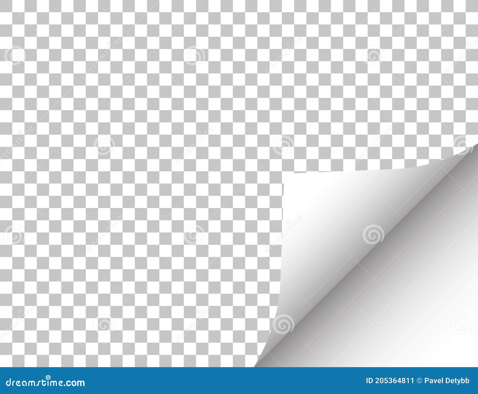 Paper with a Curled Edge. Vector Illustration Stock Illustration ...