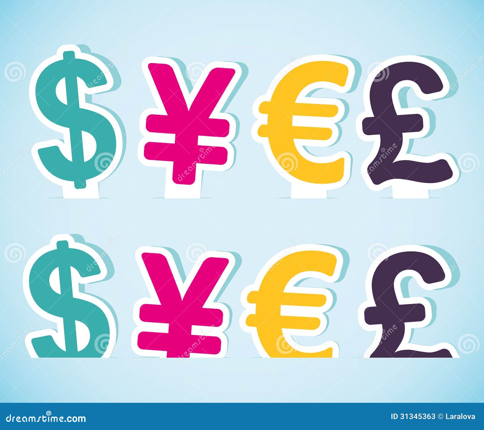 Paper currency signs stock vector. Illustration of currency - 31345363