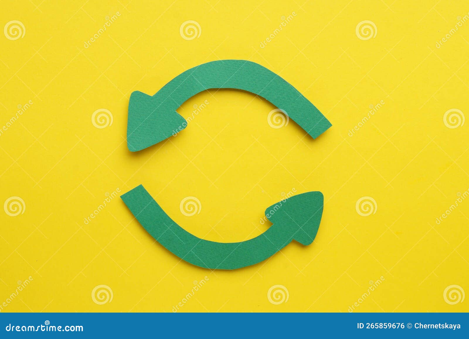 Paper Curved Arrows on Yellow Background, Flat Lay. Space for Text ...