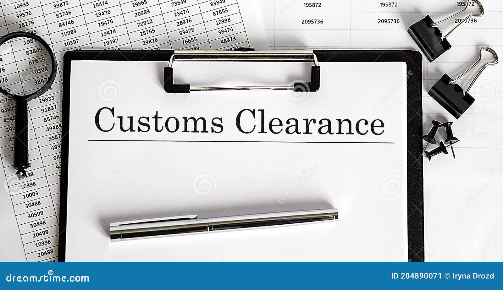 Paper with Customs Clearance on a Chart Stock Image - Image of ...
