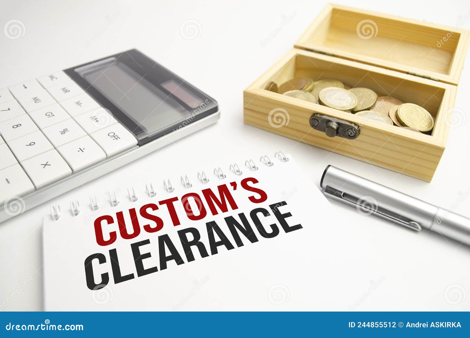 Paper with Customs Clearance on a Table Stock Photo - Image of paper ...