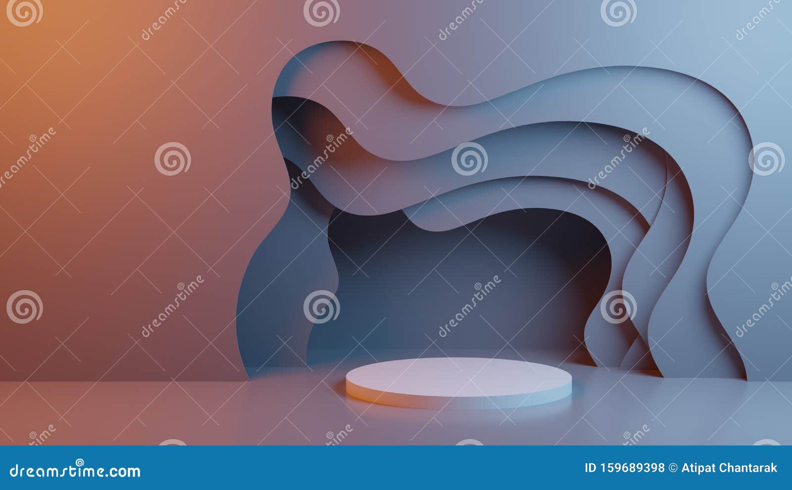 Paper Cut Abstract Background. 3d Rendering. Stock Illustration ...