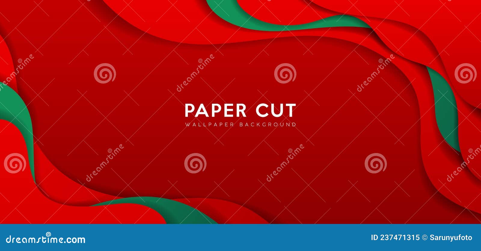 Paper Cut Abstract Red and Green Design Background Stock Vector ...