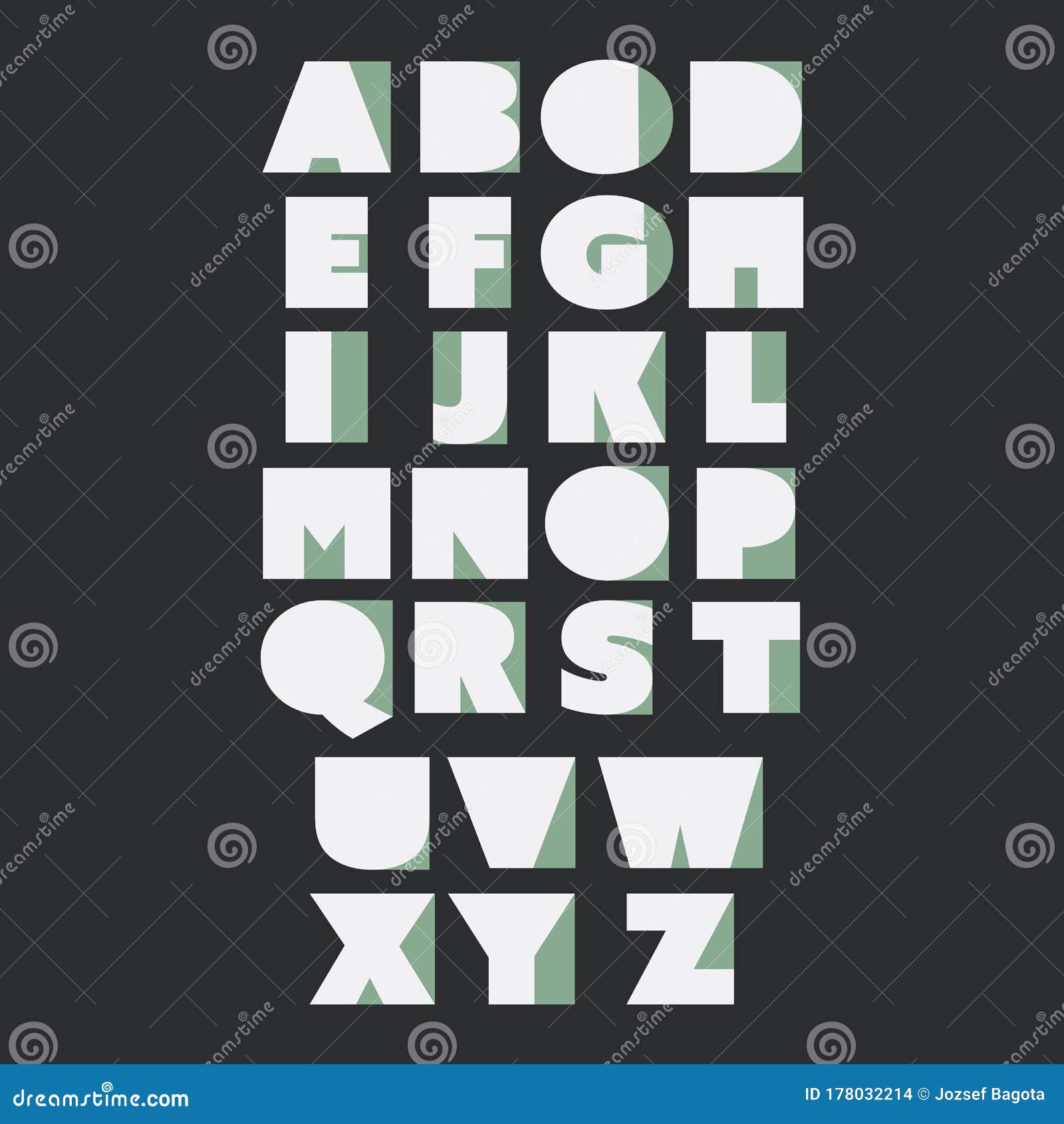 Paper Cut Alphabet Set Minimal Letters Design Stock Vector ...