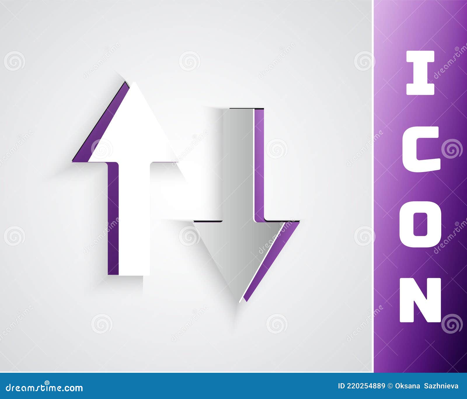 Paper Cut Arrow Icon Isolated on Grey Background. Direction Arrowhead ...