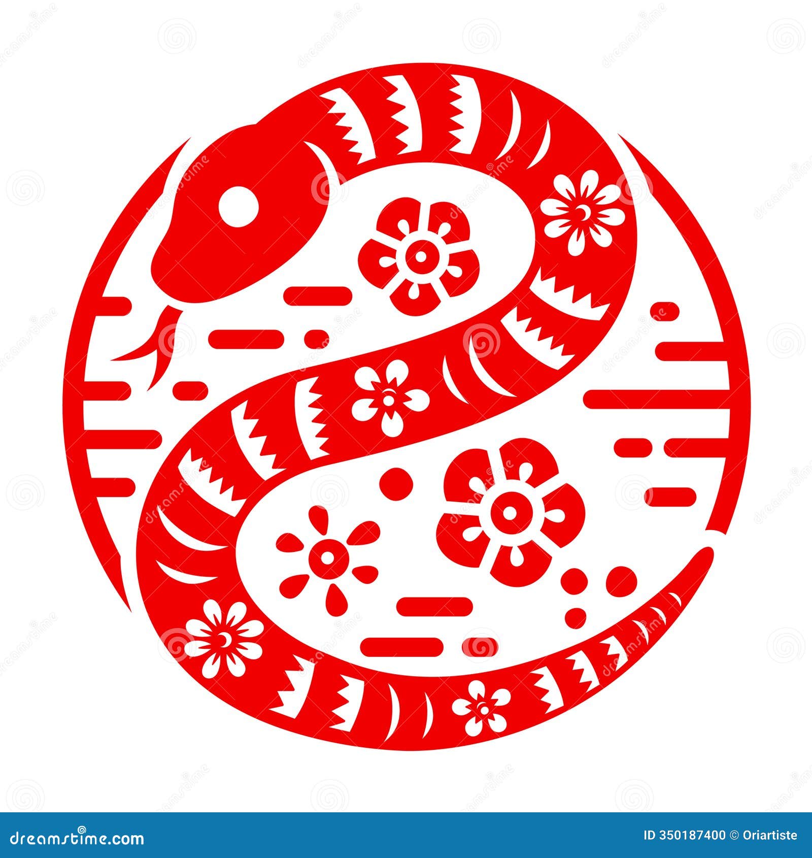 Paper Cut Art - Year of the Snake Stock Illustration - Illustration of ...