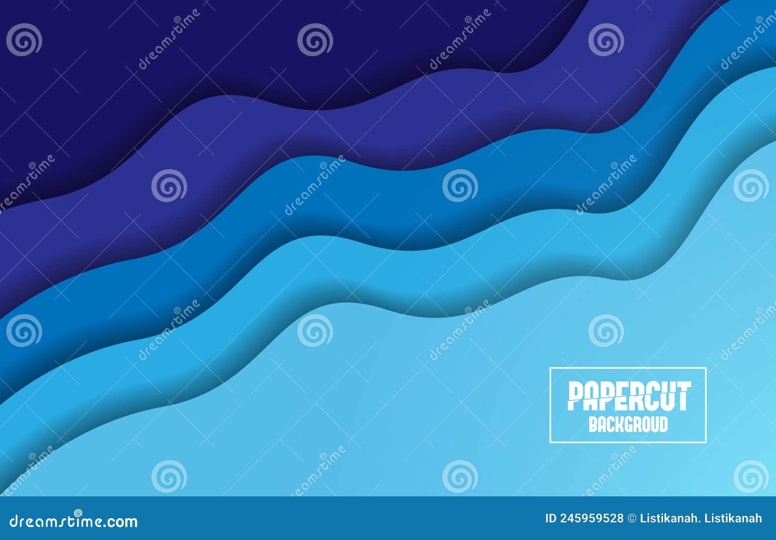 Paper Cut Blue Background Design Stock Vector - Illustration of graphic ...