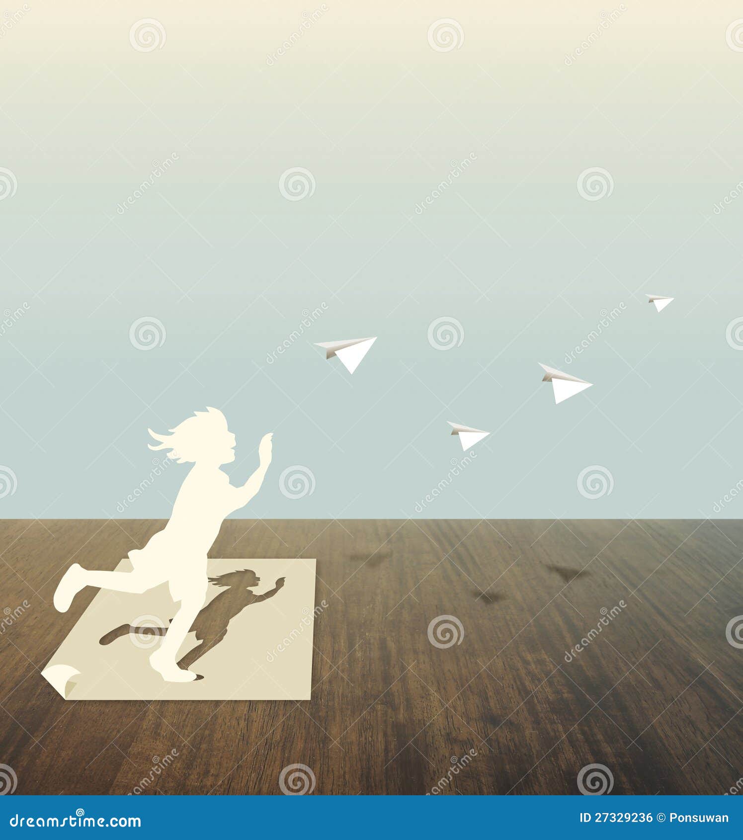 Paper cut of child play stock illustration. Illustration of kids - 27329236