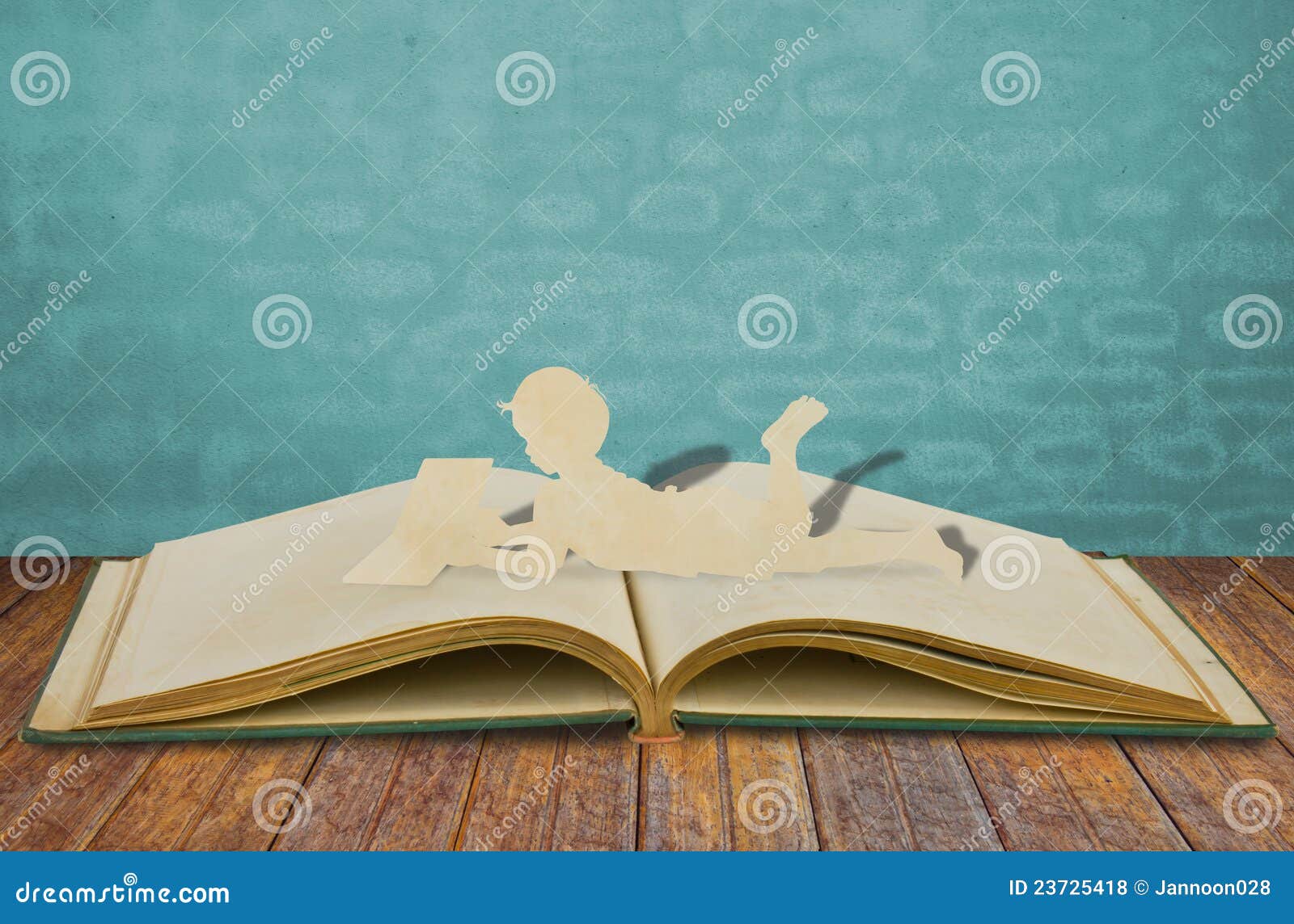Paper Cut of Children Read a Book Stock Photo - Image of group, care ...