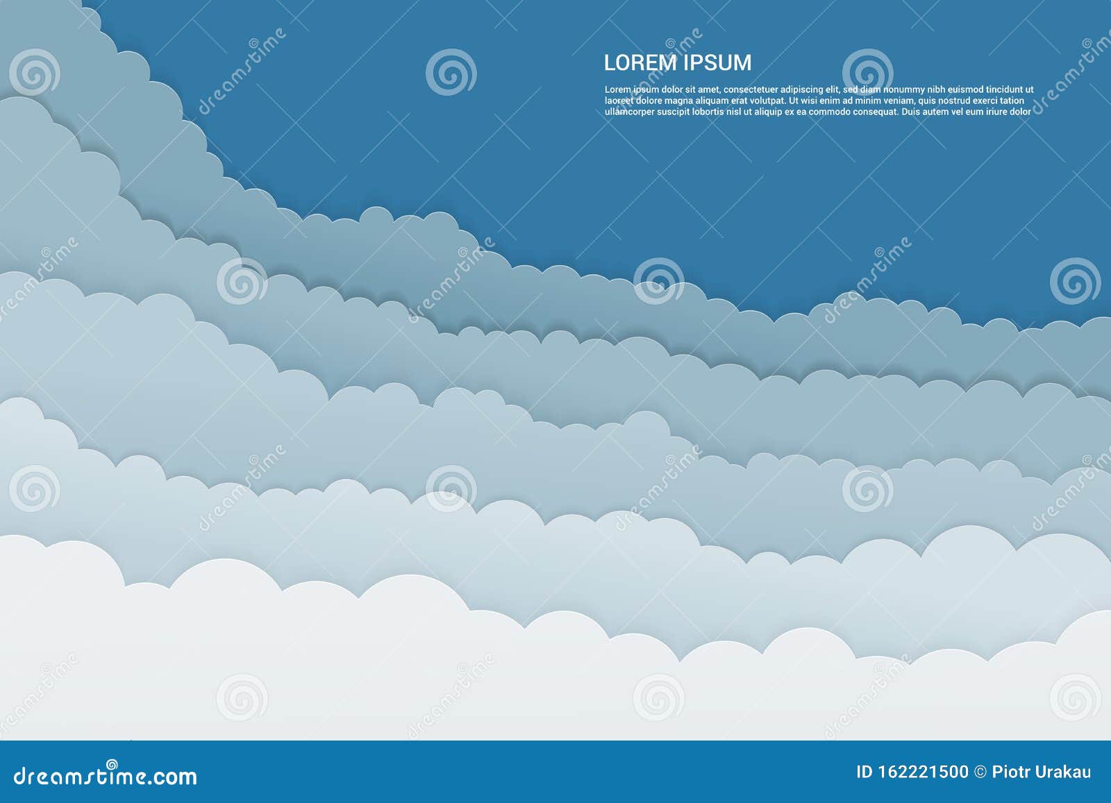 Paper cut cloudy template stock vector. Illustration of composition ...