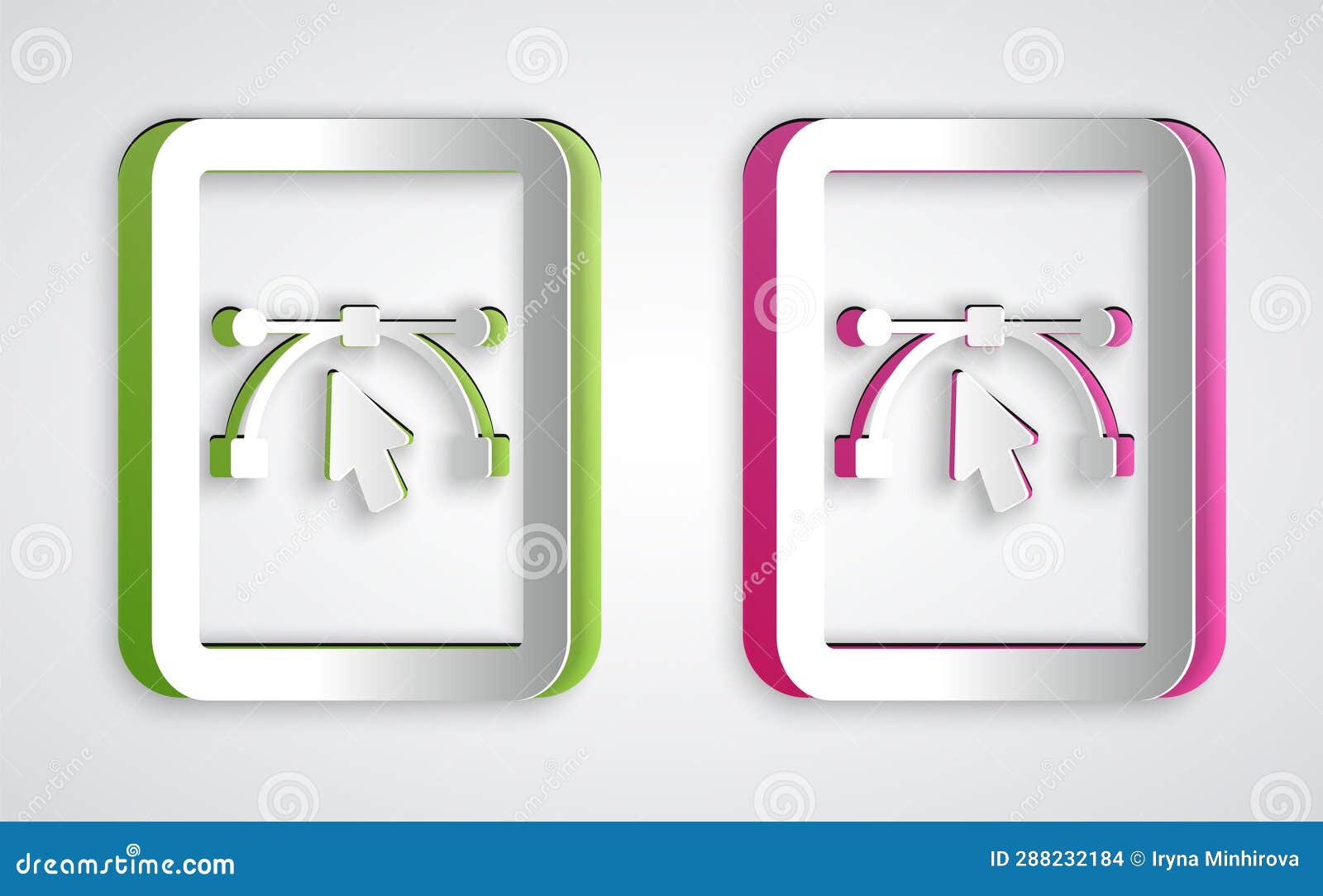 Paper Cut Computer Display with Vector Design Program Icon Isolated on ...