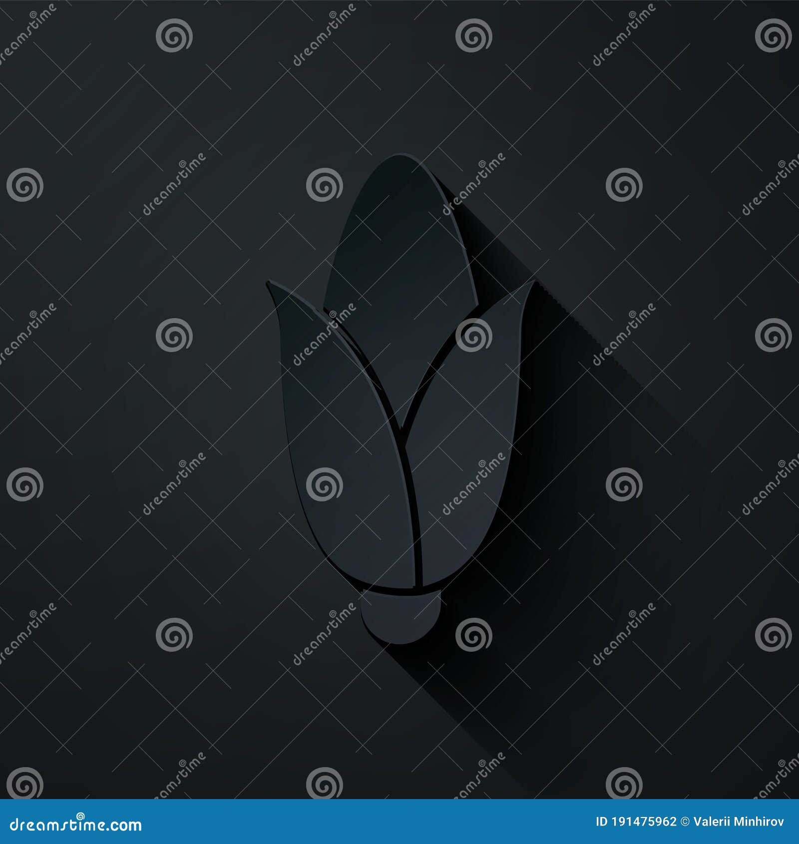 Paper Cut Corn Icon Isolated on Black Background. Paper Art Style Stock ...