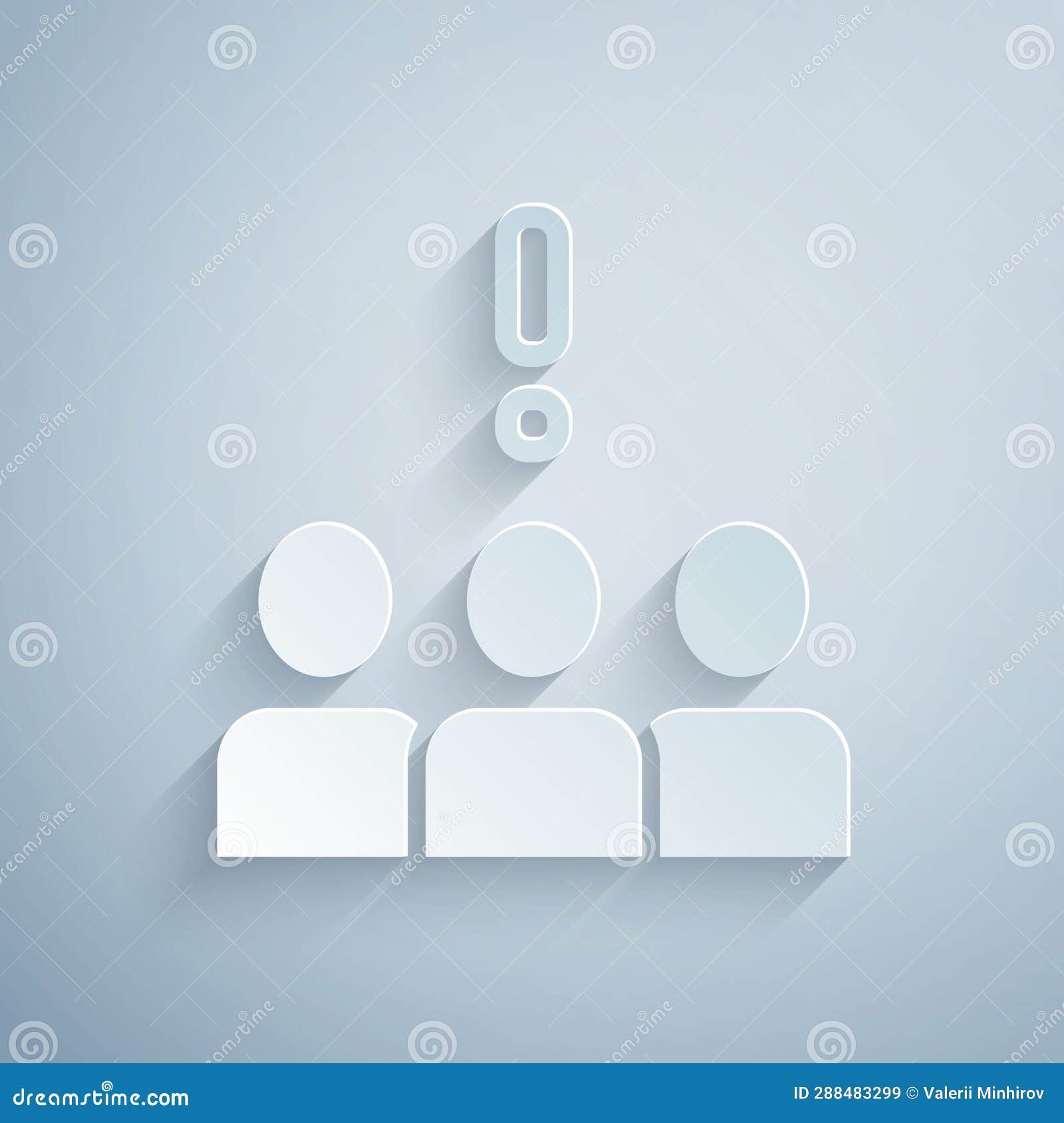 Paper Cut Crowd Protest Icon Isolated on Grey Background. Demonstration ...