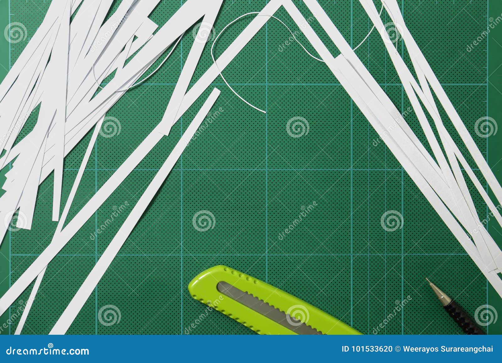 The Paper is Cut with a Cutter. Stock Photo - Image of green, silver ...