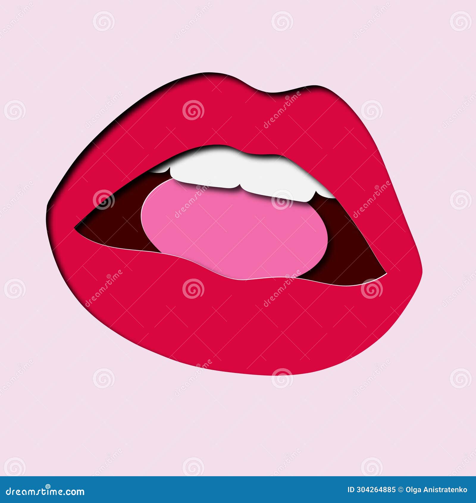 Paper Cut Deep Style Paper Art Lips, Mouth Stock Vector - Illustration ...