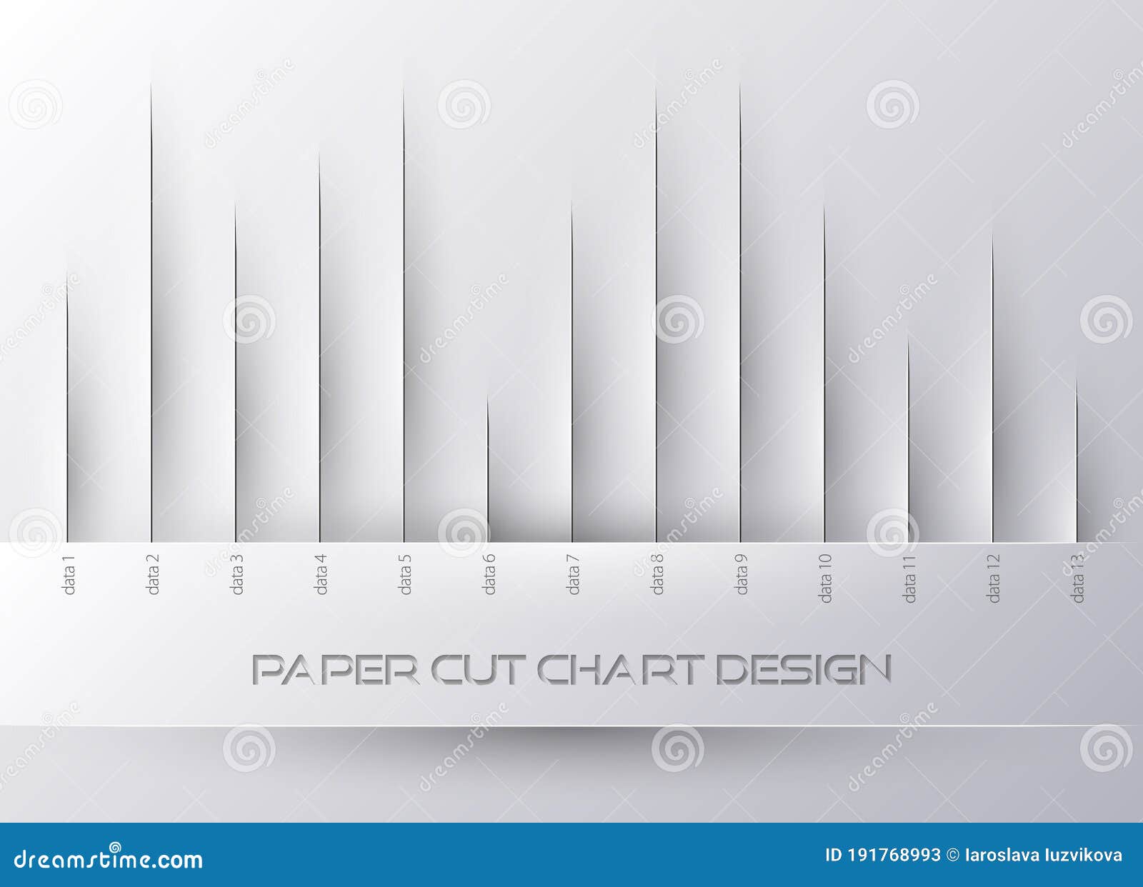 Paper Cut Diagram Chart With Shadow. Vector White Infographic Design ...