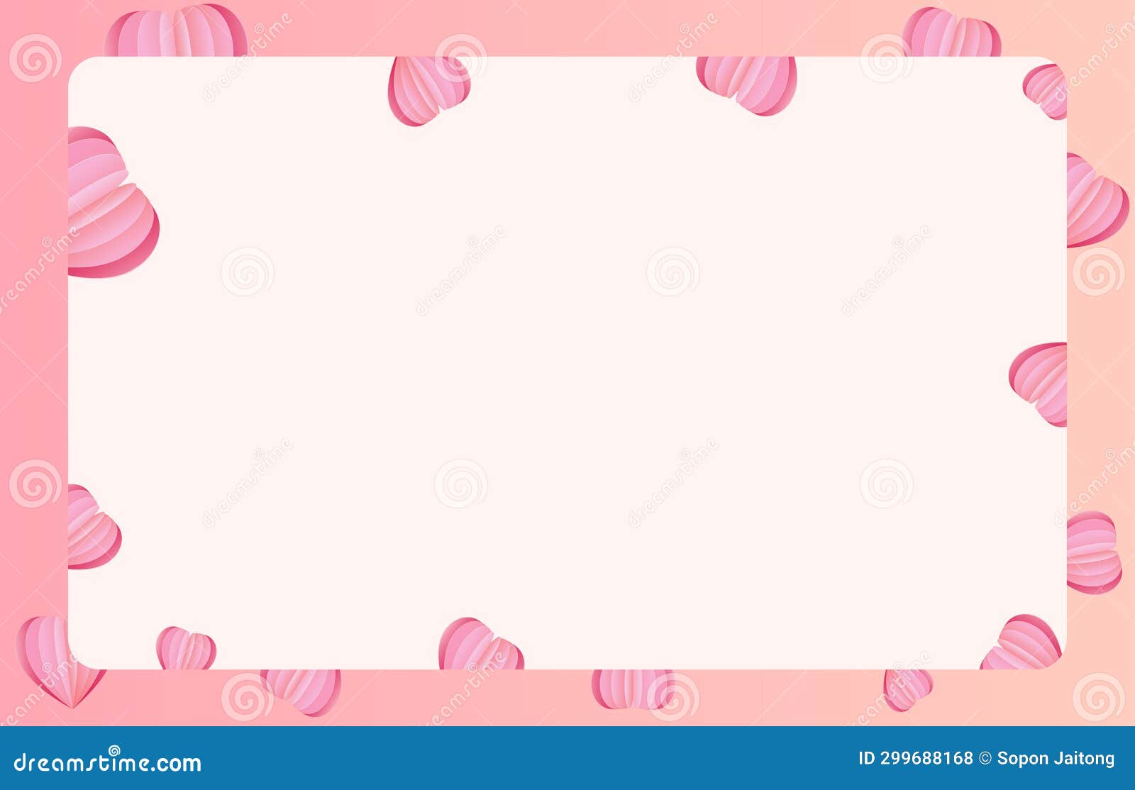 Paper Cut Elements in Shape of Heart on Rectangular Frame Stock Vector ...