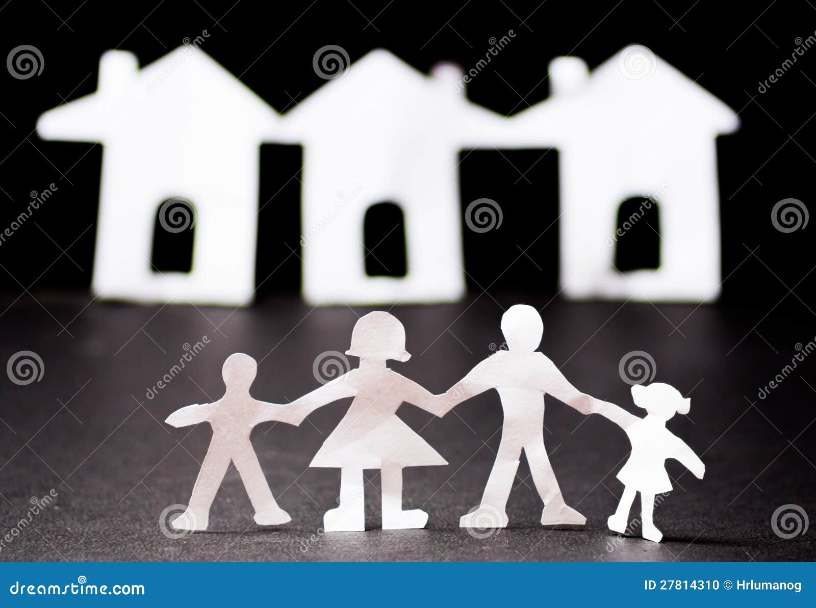 Paper Cut Family with Background Housing Stock Photo - Image of human ...