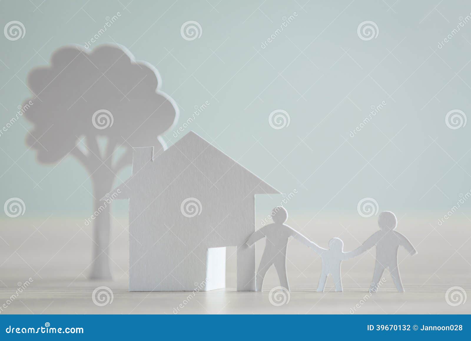 Paper Cut of Family with House Stock Photo - Image of link, community ...