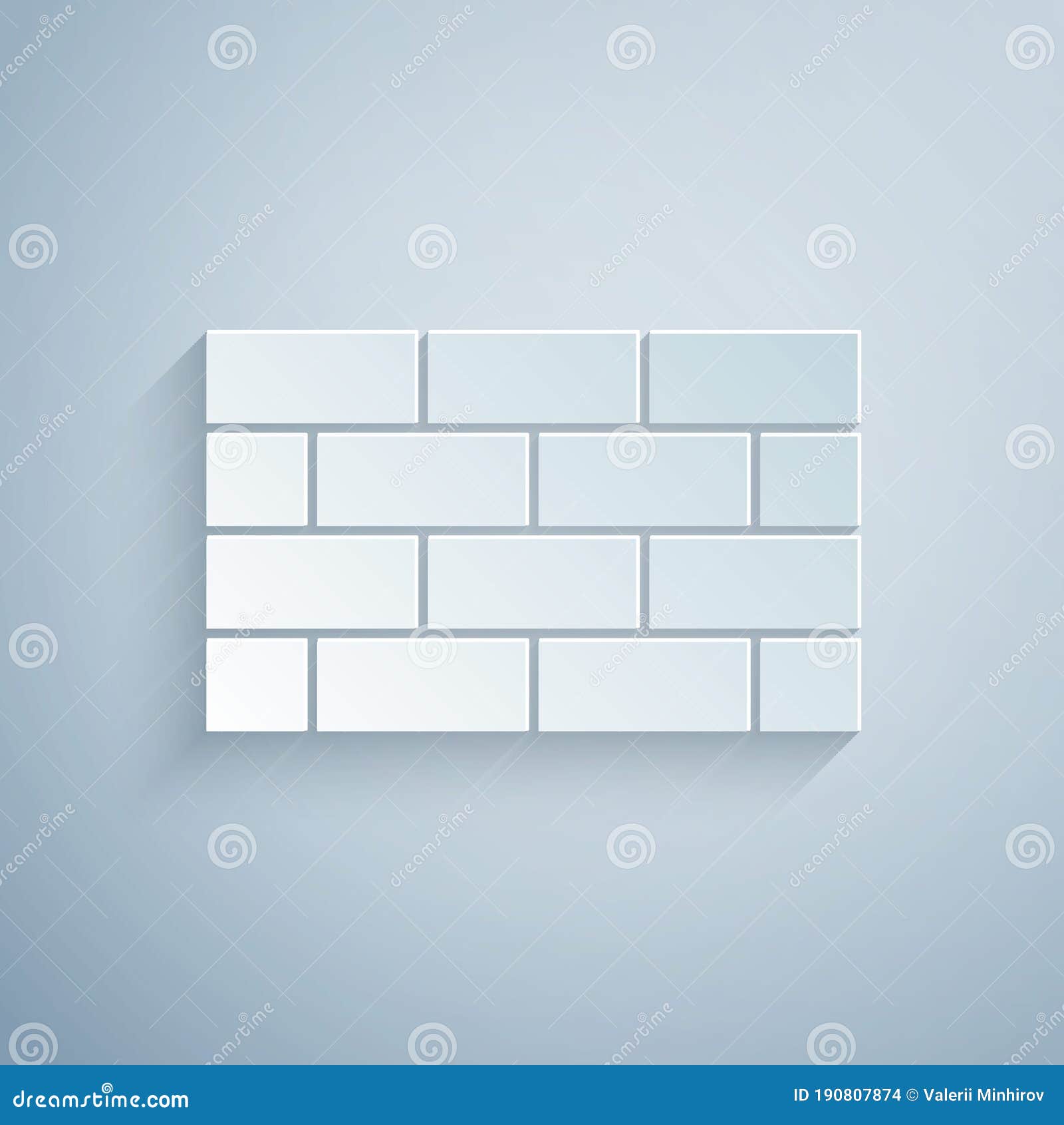 Paper Cut Firewall, Security Wall Icon Isolated on Grey Background ...