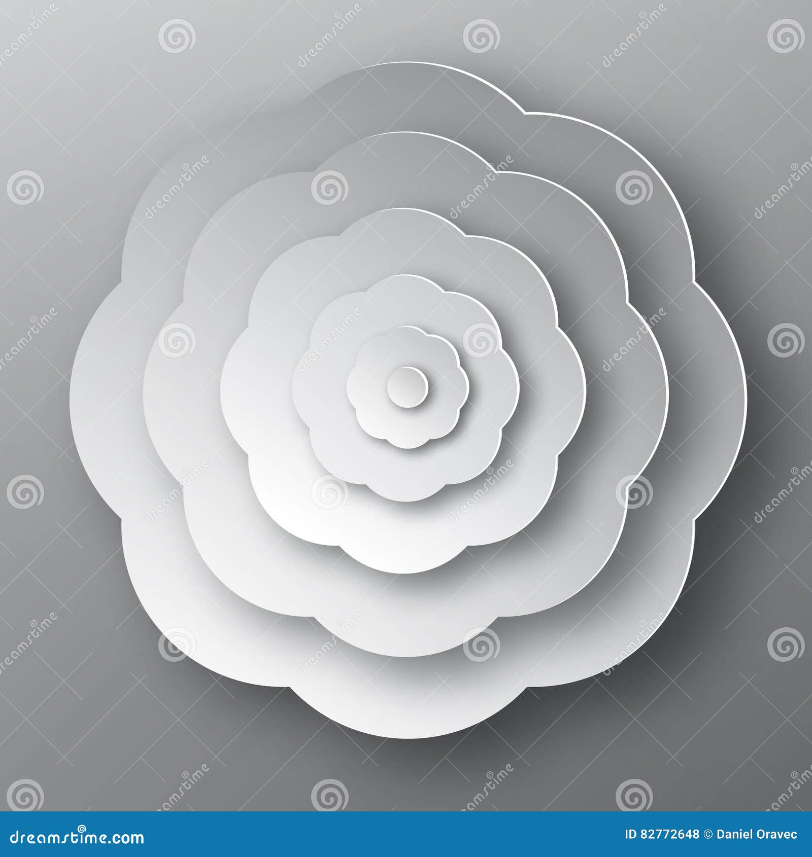 Paper Cut Flower. stock vector. Illustration of element - 82772648