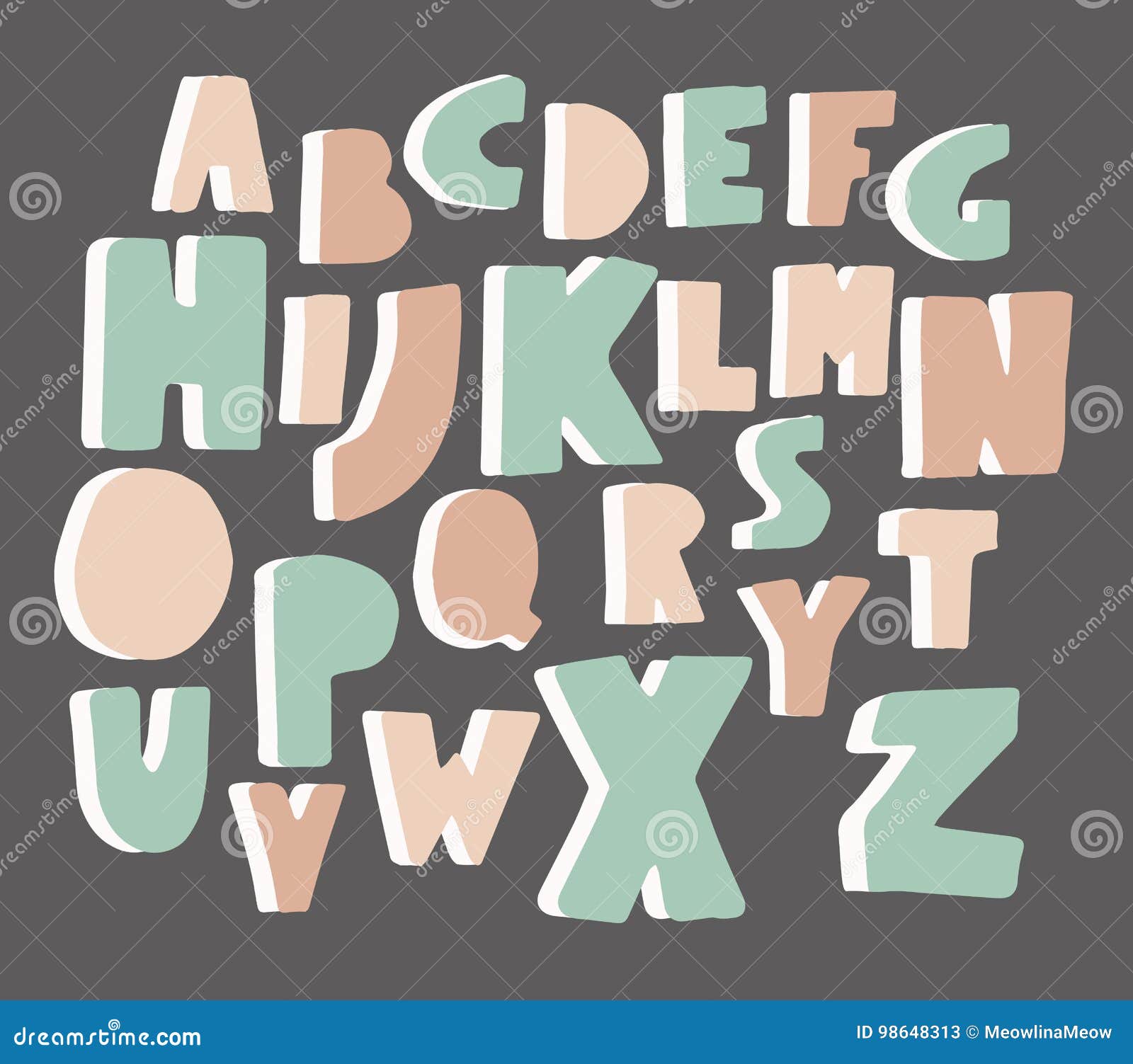 Paper cut font stock vector. Illustration of pastel, drawn - 98648313