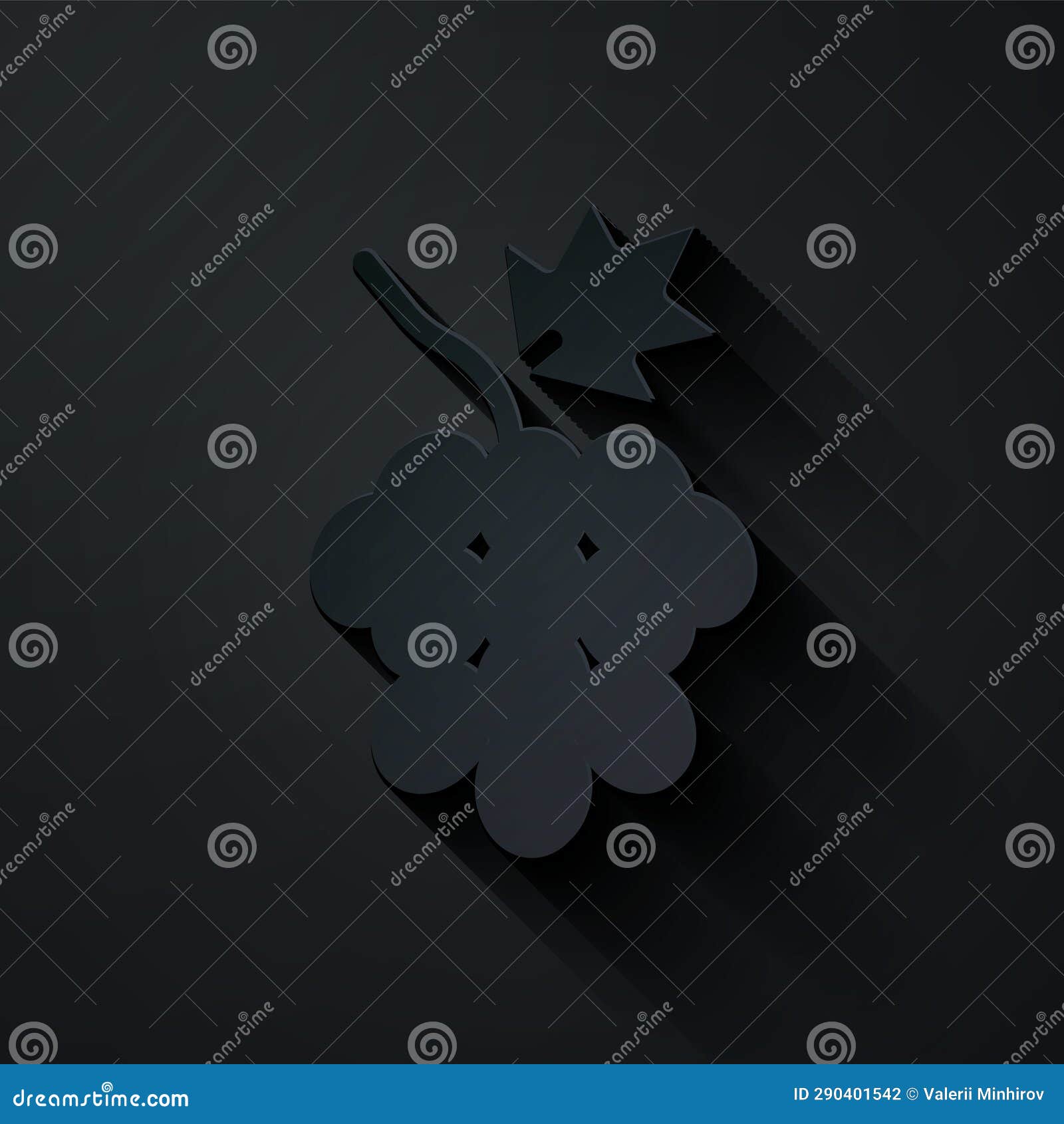 Paper Cut Grape Fruit Icon Isolated on Black Background. Paper Art ...