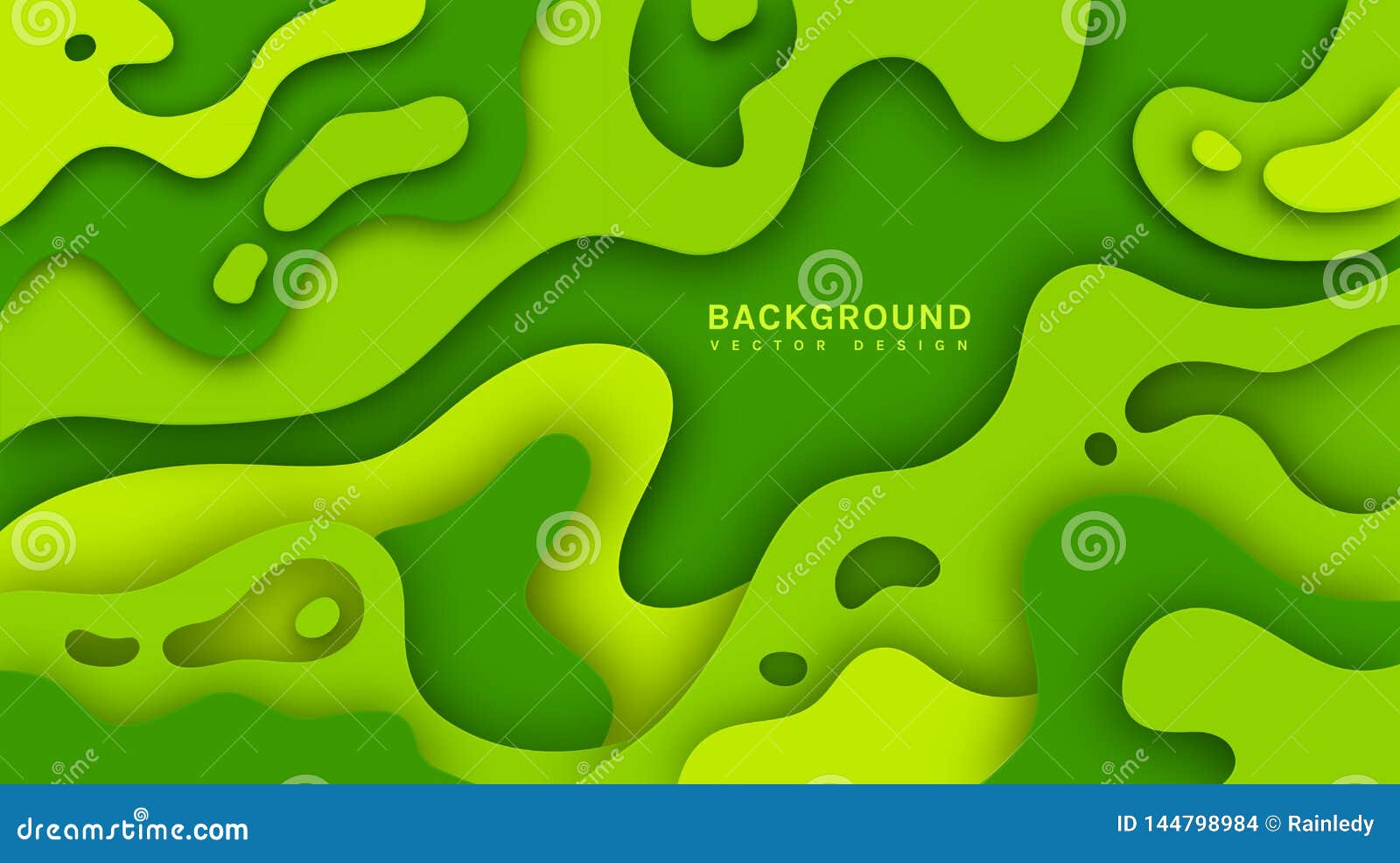 Paper Cut Green Background. Abstract Vector Illustration Stock Vector ...