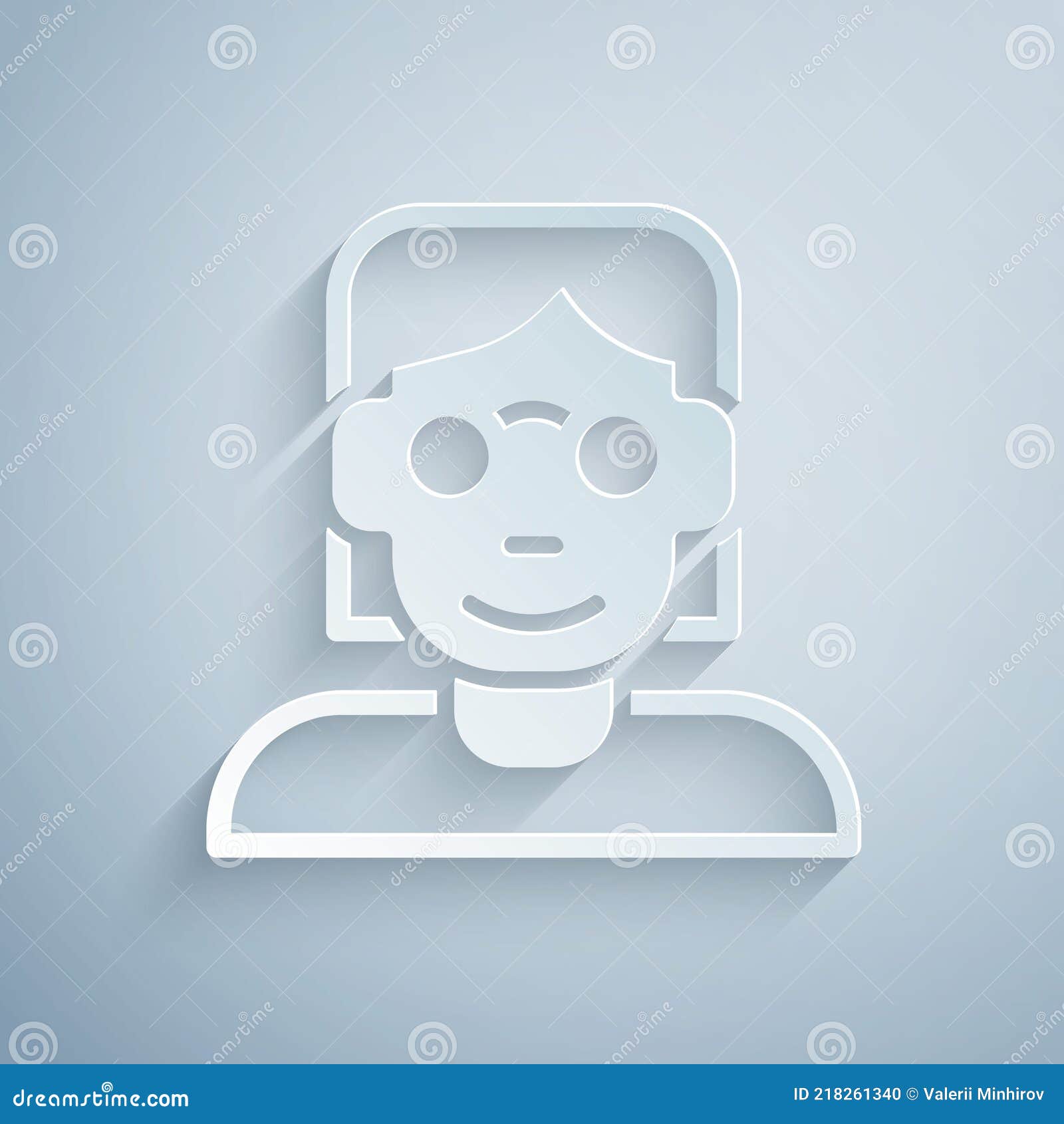 Paper Cut Hacker Or Coder Icon Isolated On Grey Background Programmer Developer Working On Code