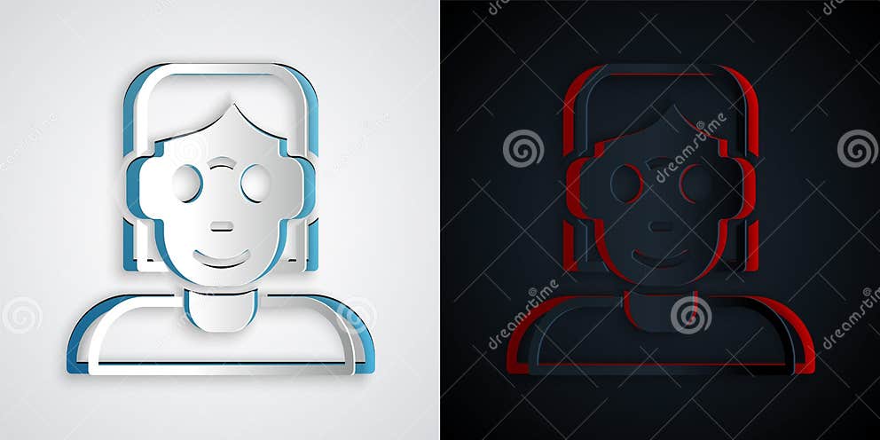 Paper Cut Hacker Or Coder Icon Isolated On Grey And Black Background Programmer Developer