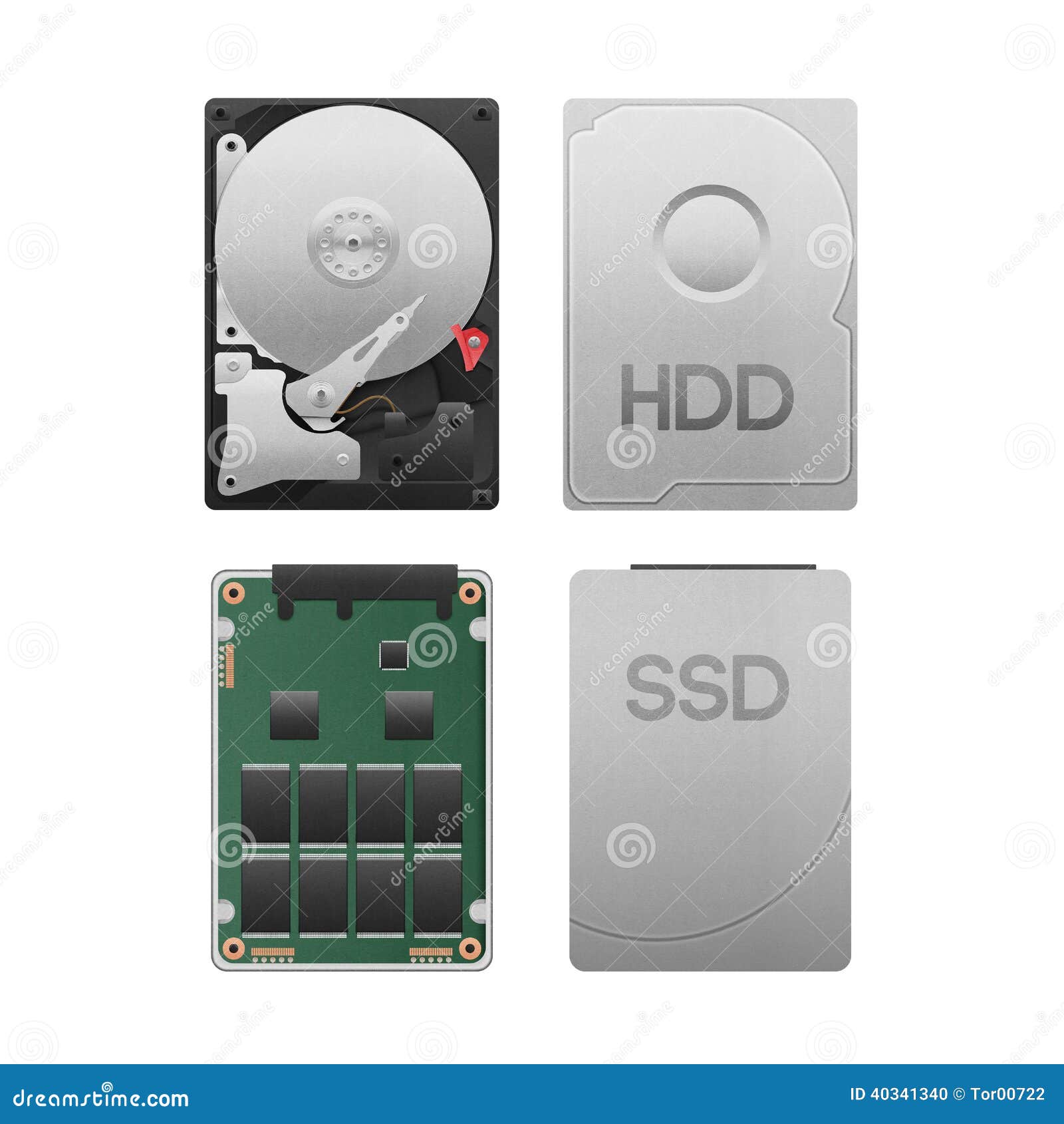 Paper Cut of Hard Disk Drive Vs Ssd Isolated is Data Storage Equipment ...