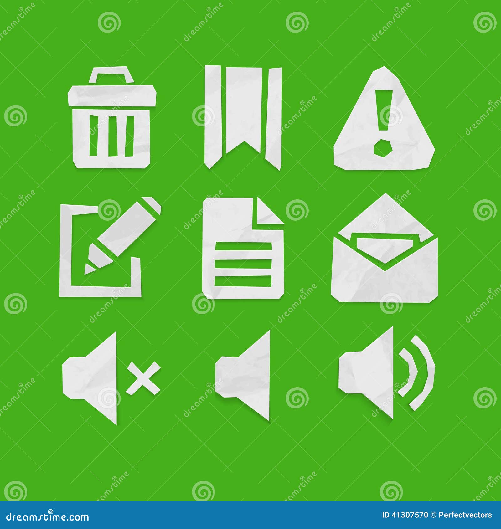 Paper Cut Icons for Web and Mobile Applications Set 5 Stock Vector ...