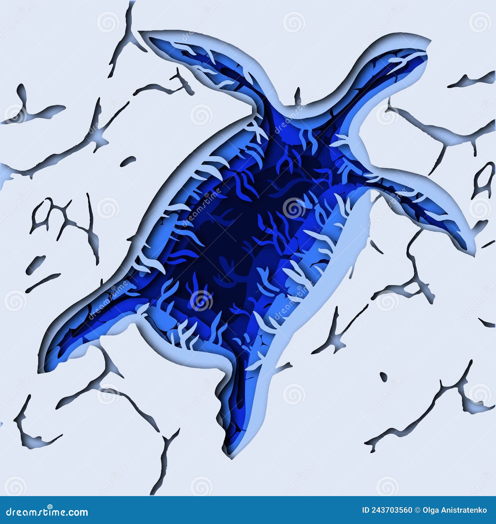 The Illustration Of Sea Turtle Hatch, Lay And Out From Egg For World ...